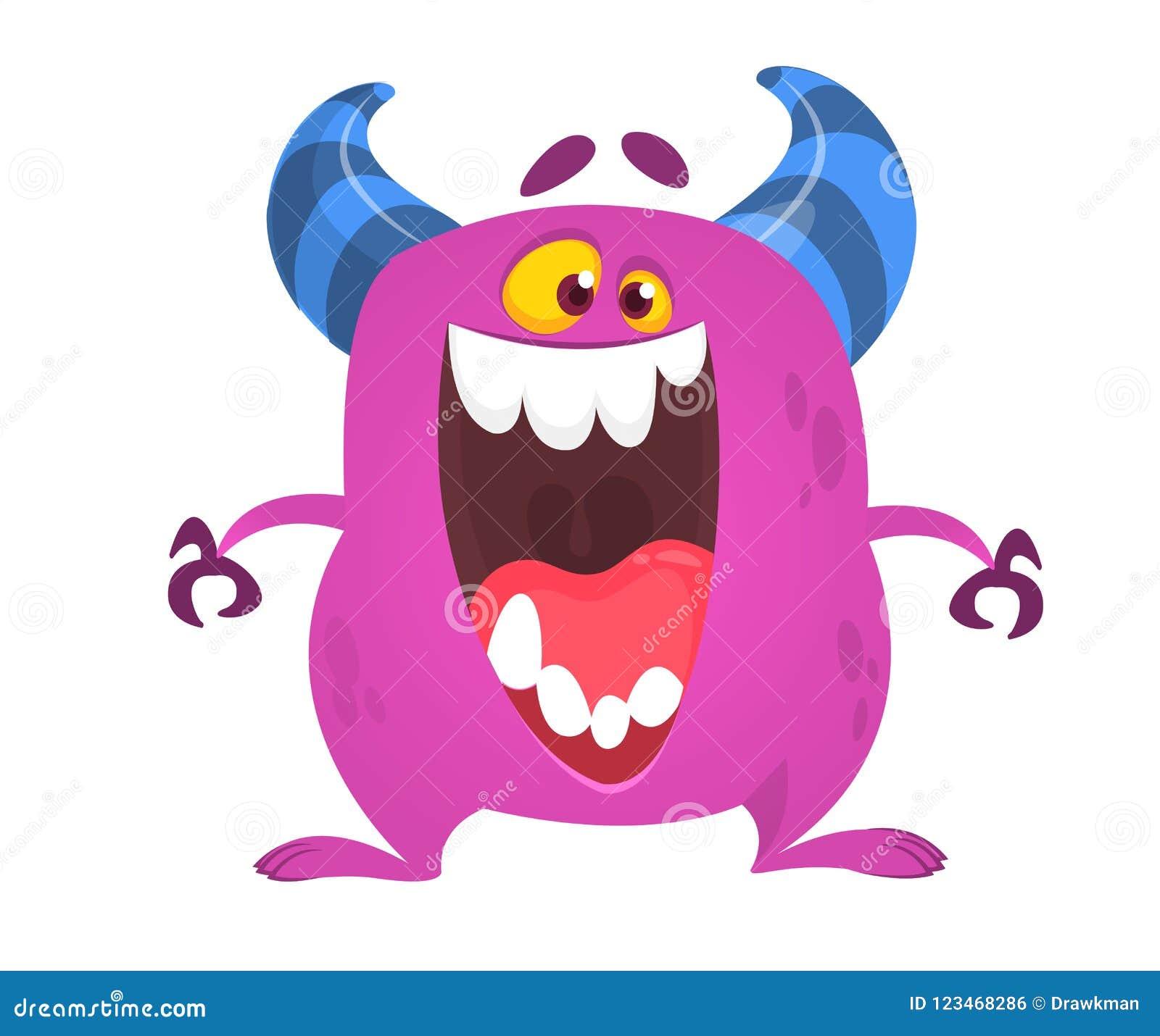 Cute Tiny Monster Surprised. Cartoon Character. Stock Vector ...