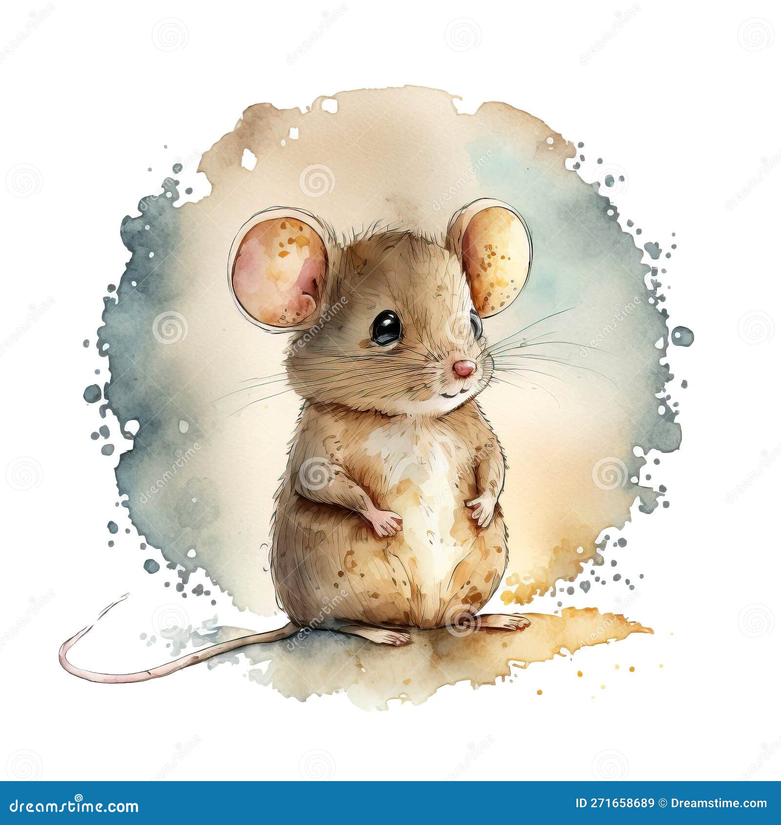 Cute Tiny Mouse Isolated on White. Generative AI, Edited in Photoshop ...
