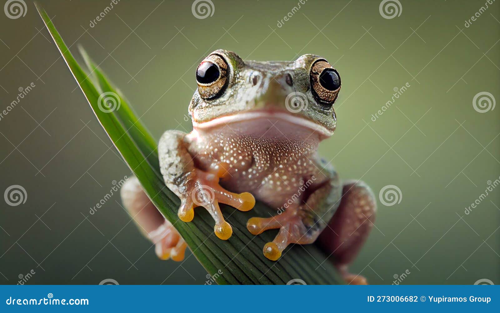 A Cute Toad Sits on a Wet Leaf Generated by AI Stock Illustration ...