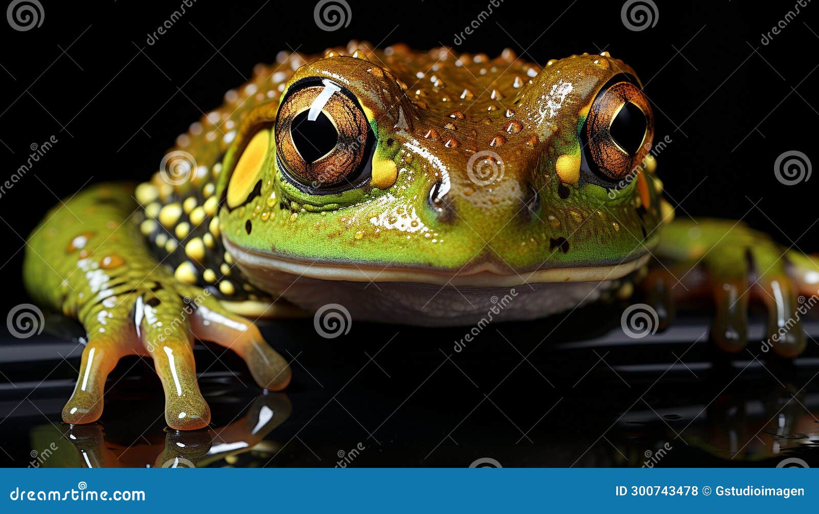 Cute Toad Sitting, Looking at Camera, in Nature Generated by AI Stock ...