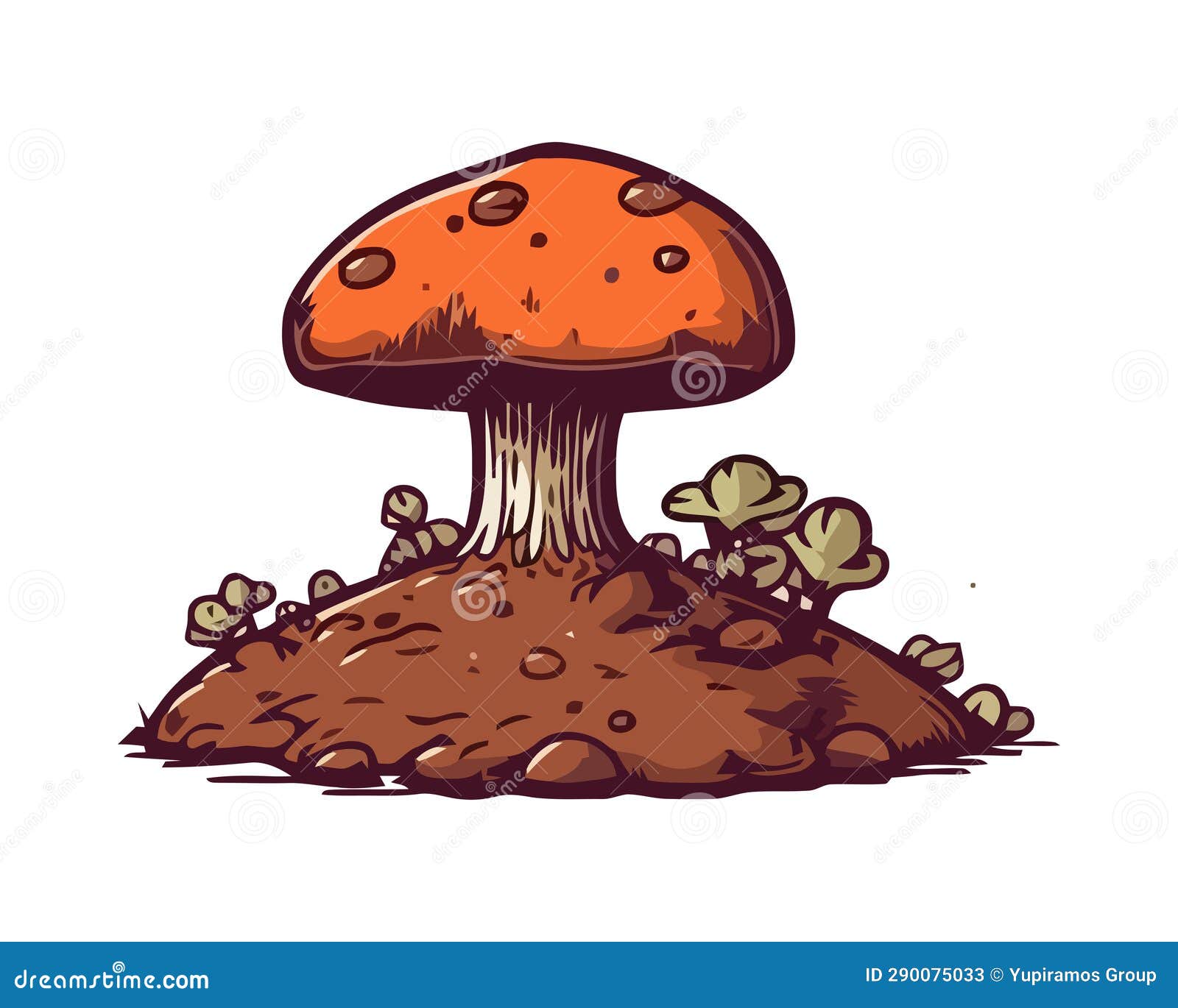 Cute Toadstool Illustration on Forest Meadow Wallpaper Stock ...