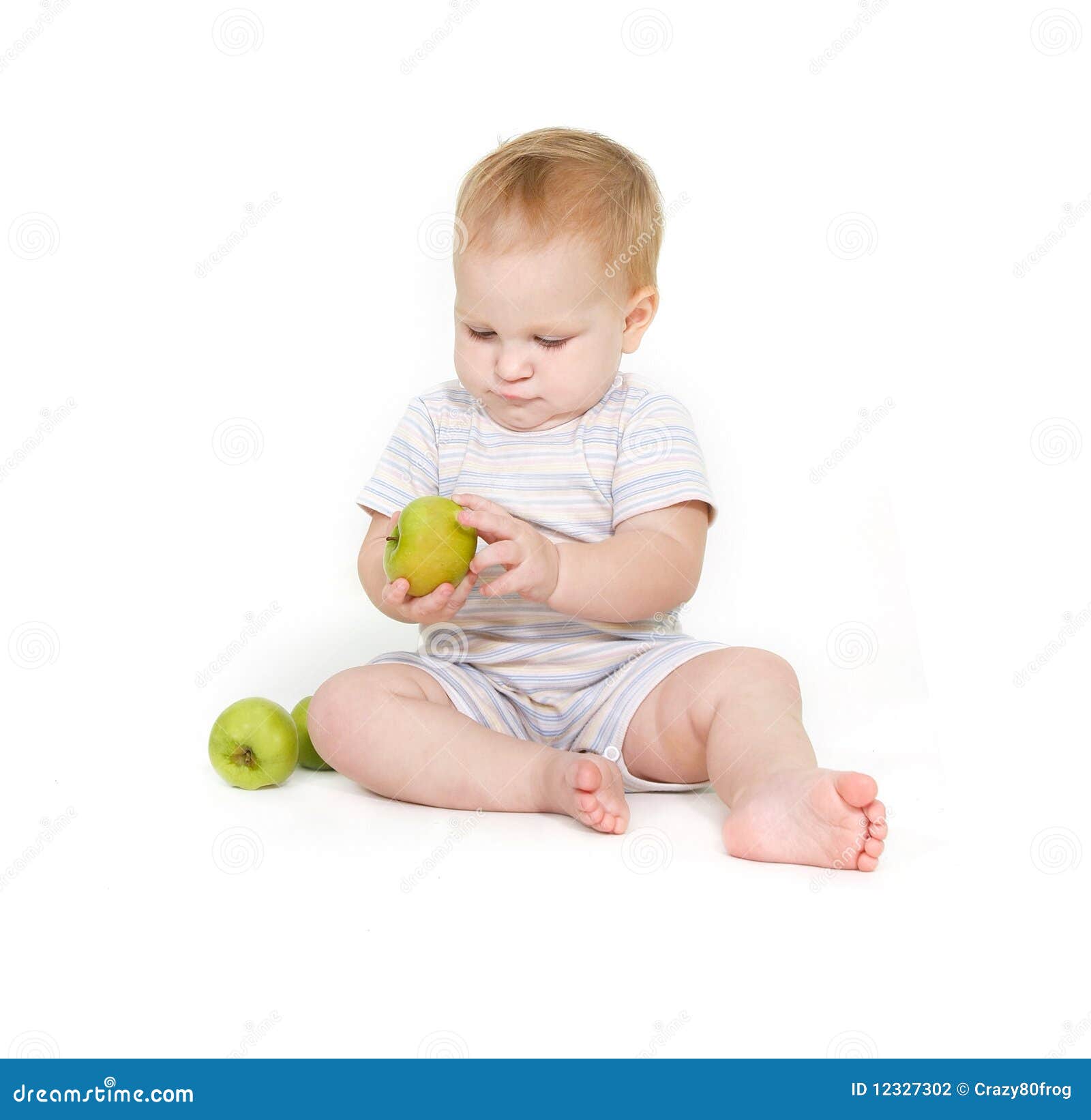 Cute toddler with apples stock photo. Image of lifestyle - 12327302