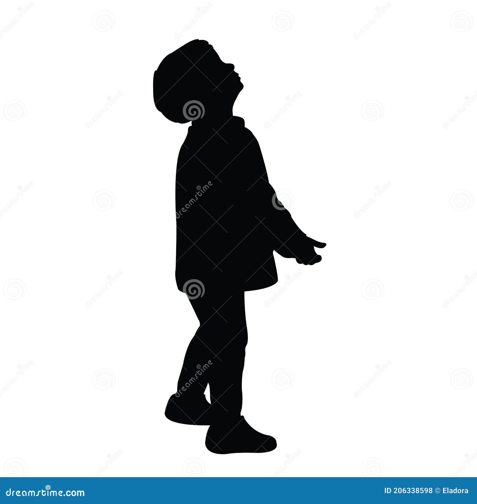 A Boy Looking Up, Body Silhouette Vector Stock Vector - Illustration of ...