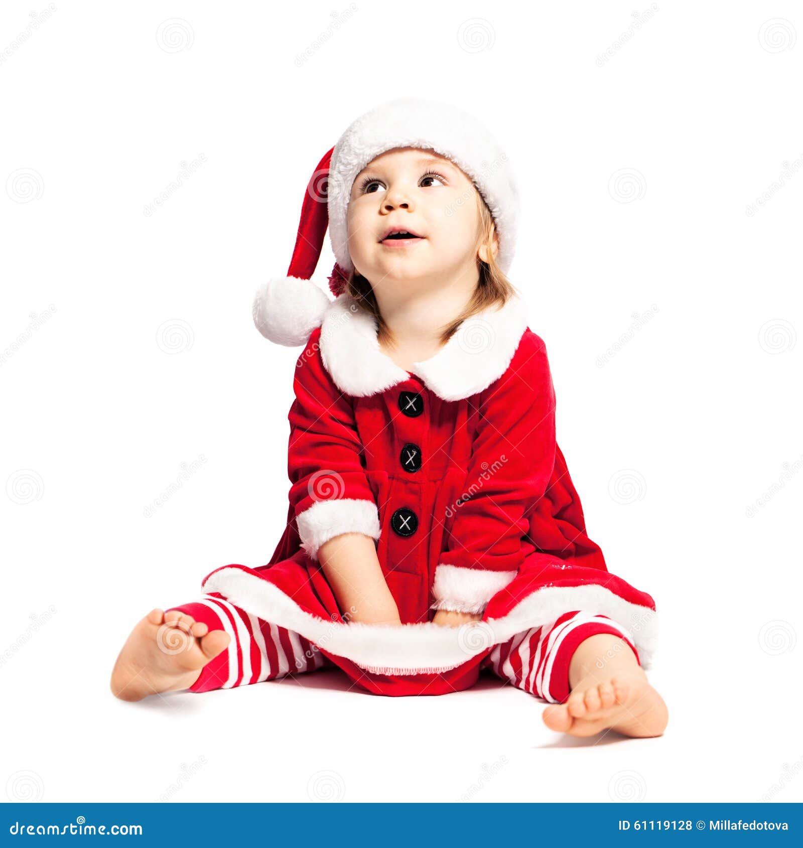 Cute Toddler in Christmas Santa Hat Stock Photo - Image of concept ...