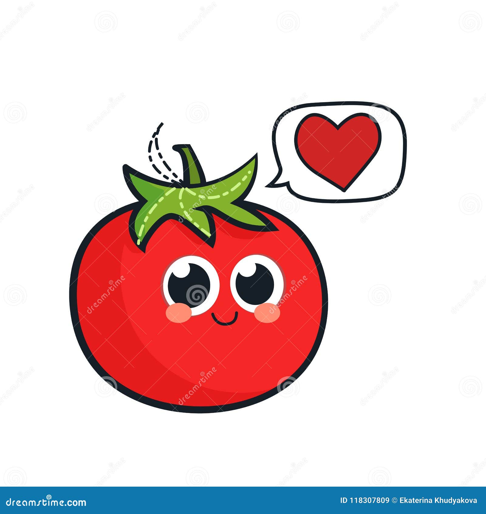 Cute Tomato And Banner Illustration Cartoon Drawing Coloring ...