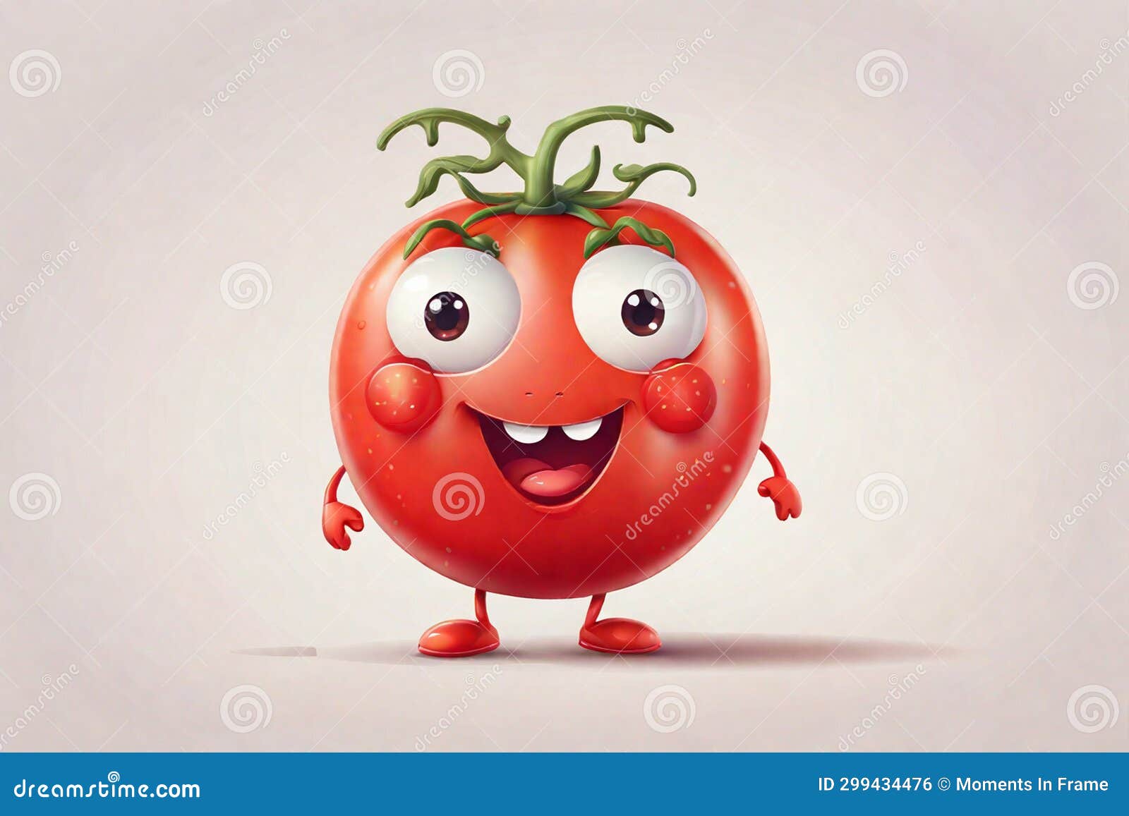 Cute Tomato Character with Happy Expression on His Face Stock ...
