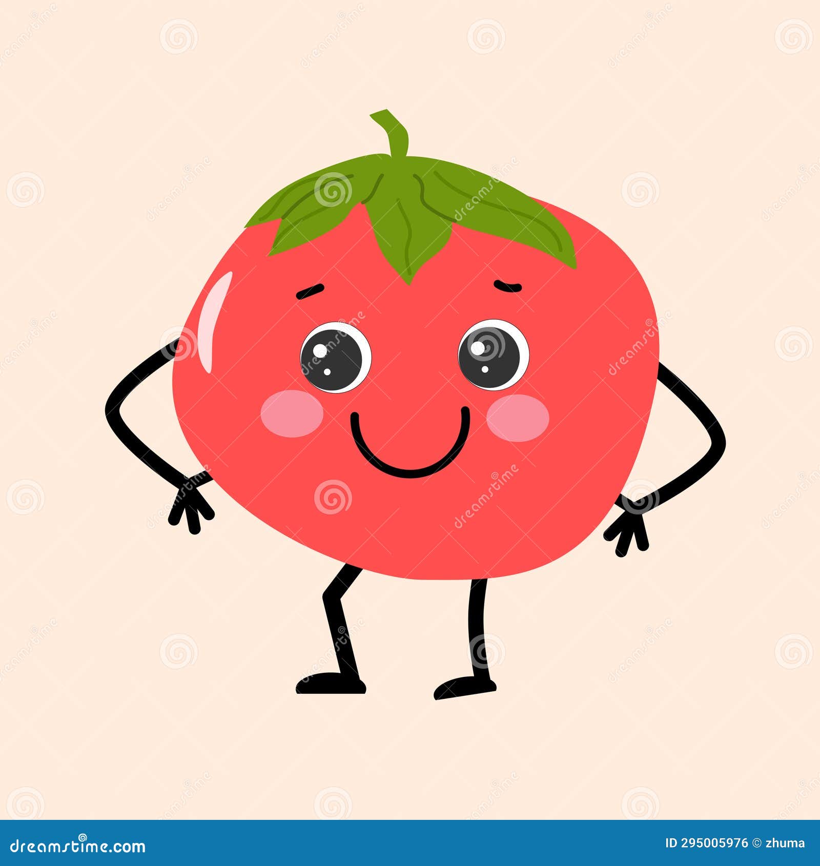 Cute Tomato Character - Vector Card or Background Stock Vector ...