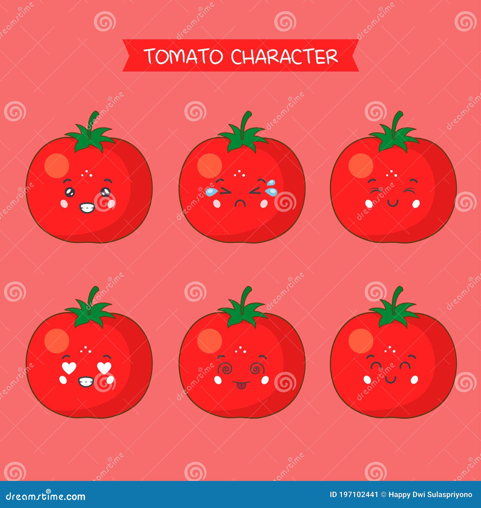 Cute Tomato And Banner Illustration Cartoon Drawing Coloring ...