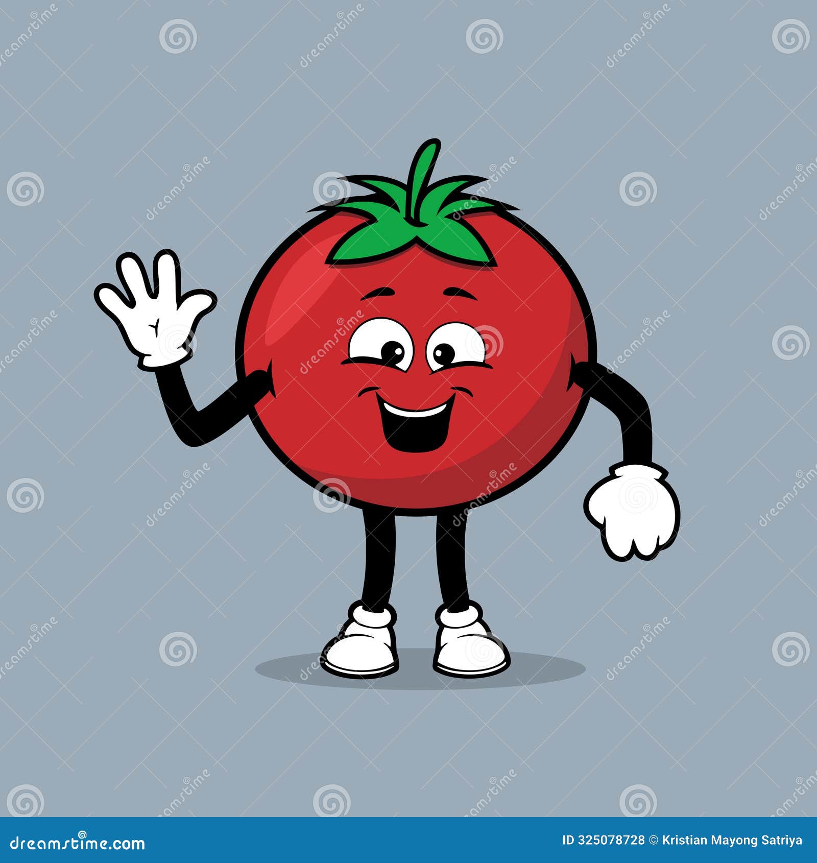 Cute Tomato Fruit Character with Say Hello Expression Stock Vector ...
