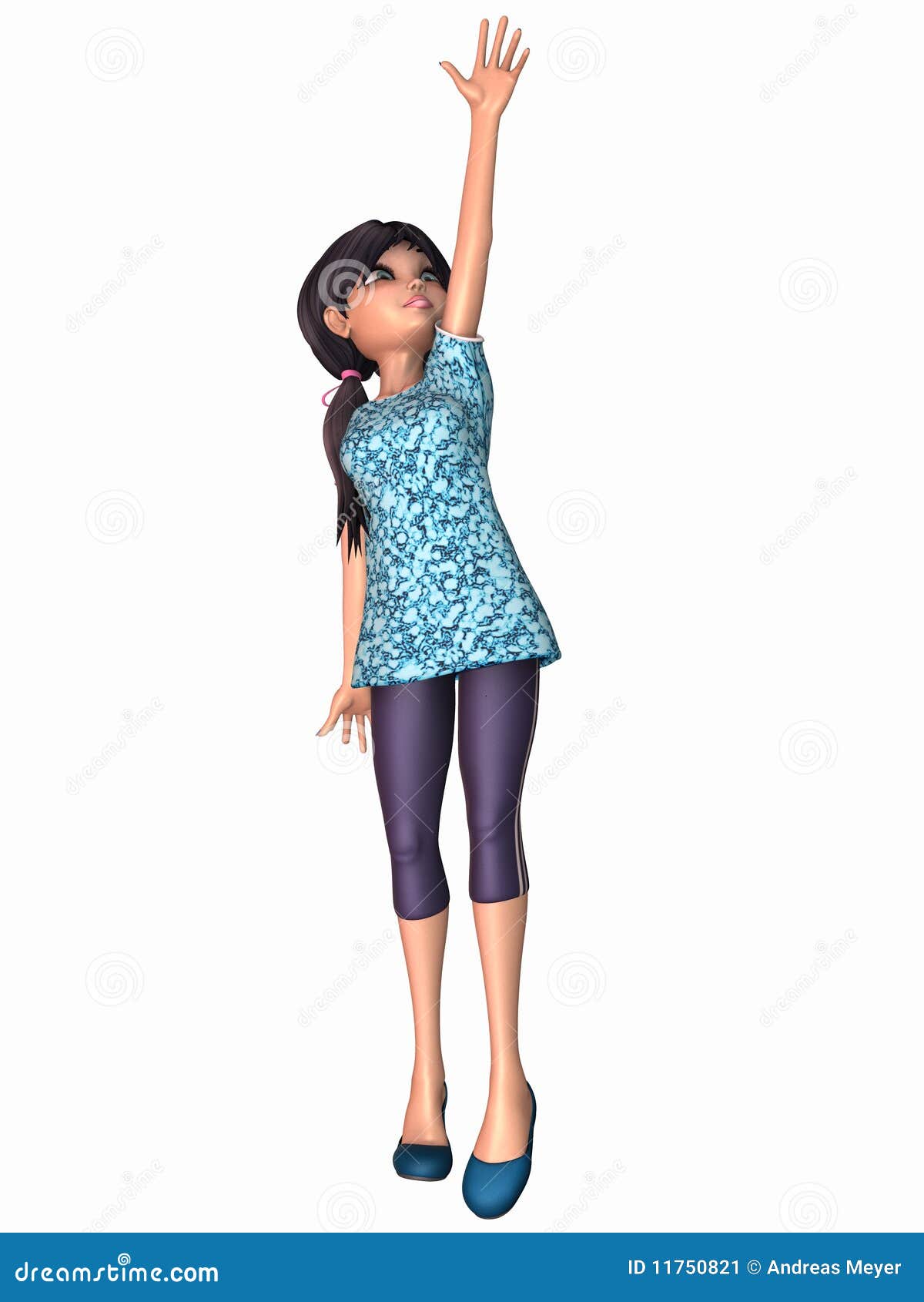 Cute Toon Girl stock illustration. Illustration of poser - 11750821