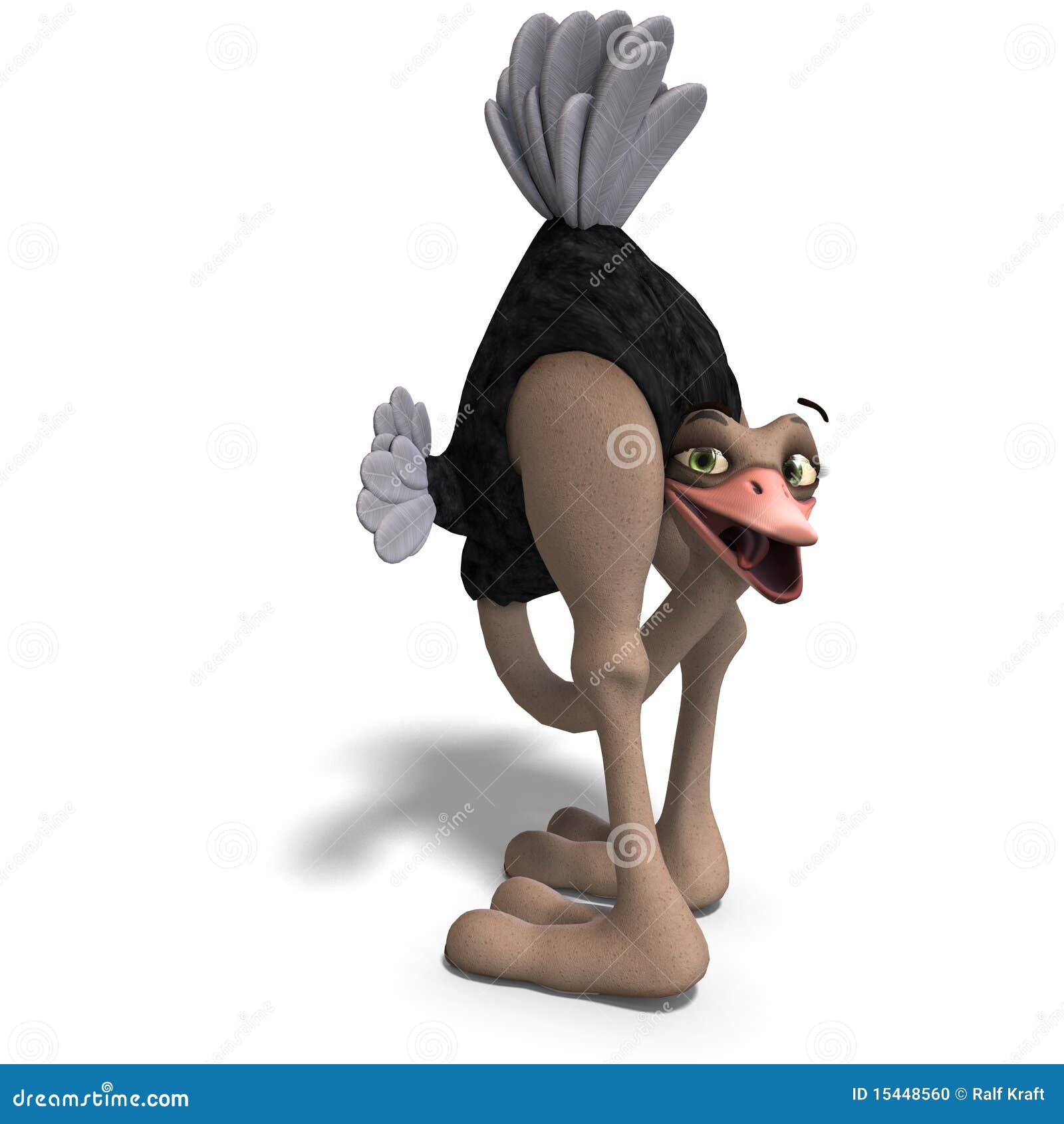 Cute Toon Ostrich Gives so Much Fun Stock Illustration - Illustration ...