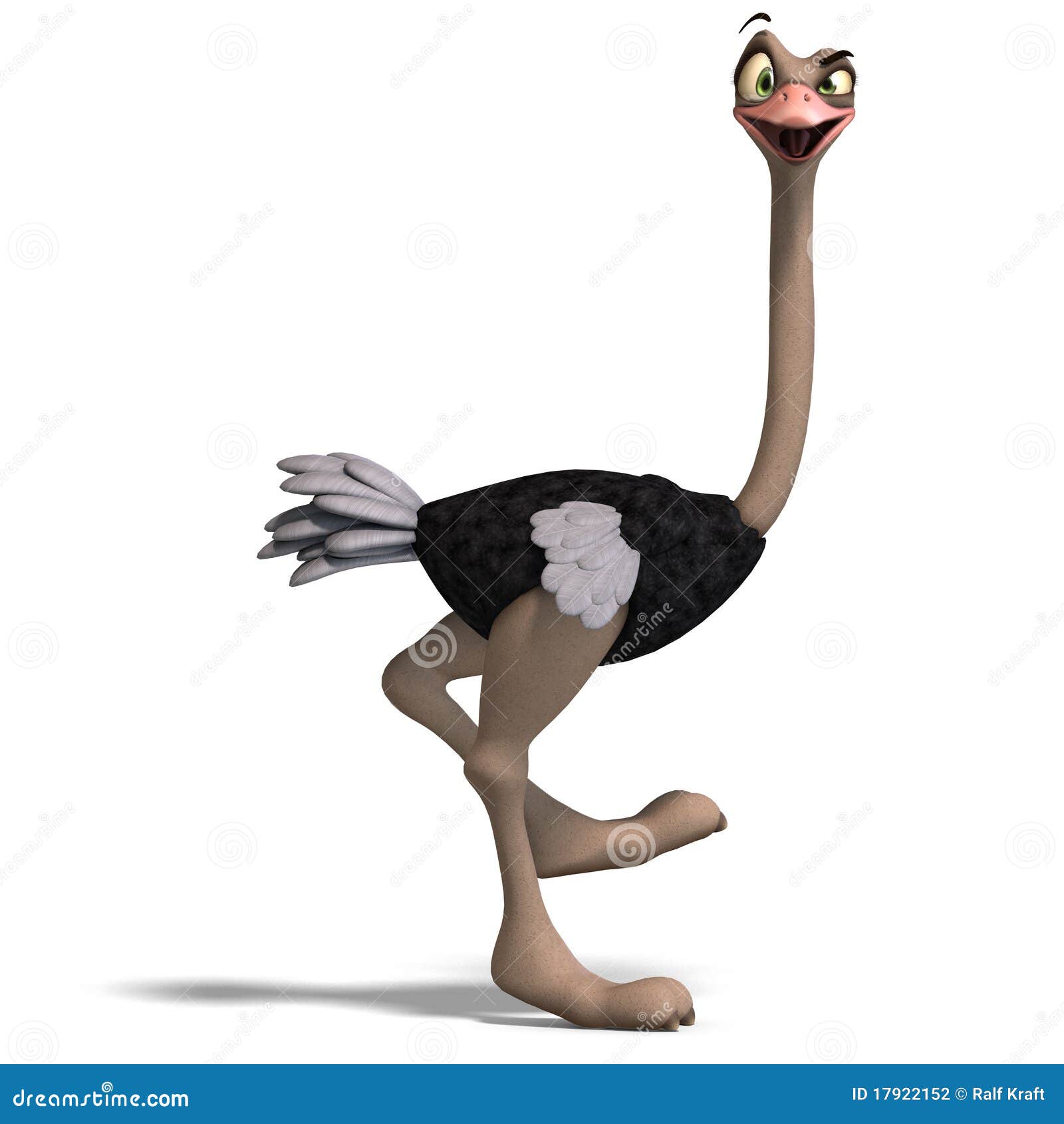 Cute Toon Ostrich Gives so Much Fun Stock Illustration - Illustration ...