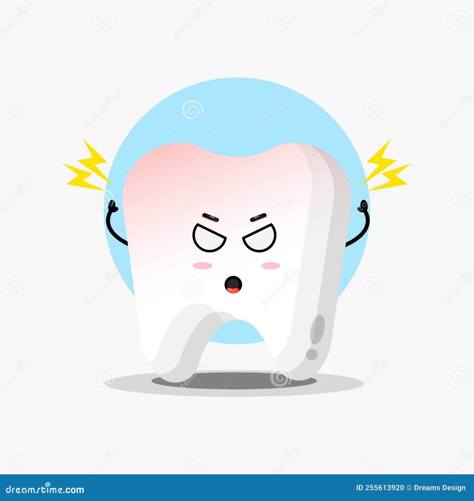 Cute Tooth Character is Angry Stock Vector - Illustration of funny ...