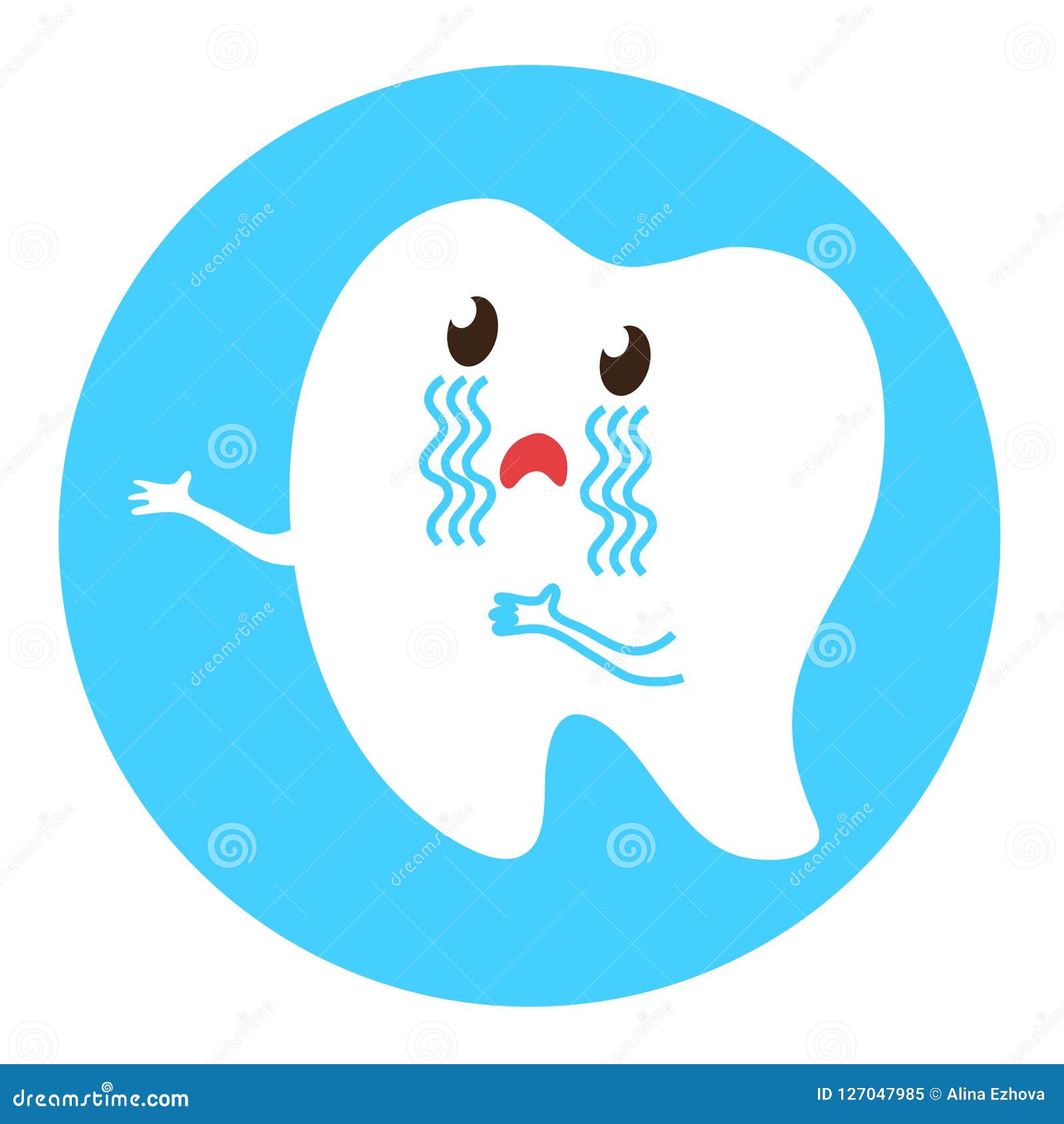 Cute Tooth Cries. Toothache. Vector Illustration Stock Vector ...