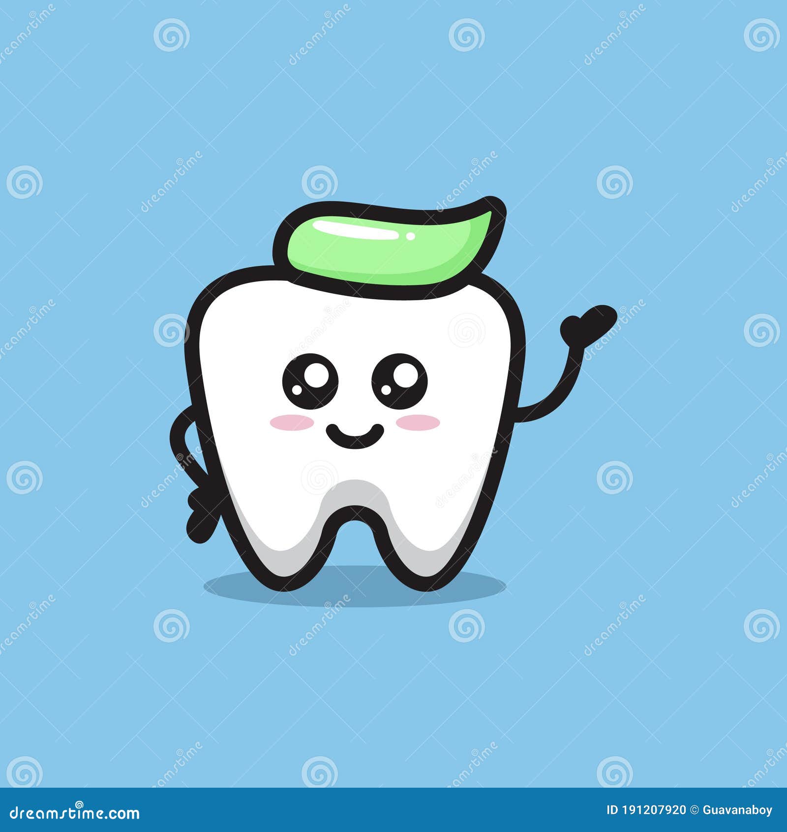 Cute Dental Tooth Mascot Design Stock Vector - Illustration of cute ...