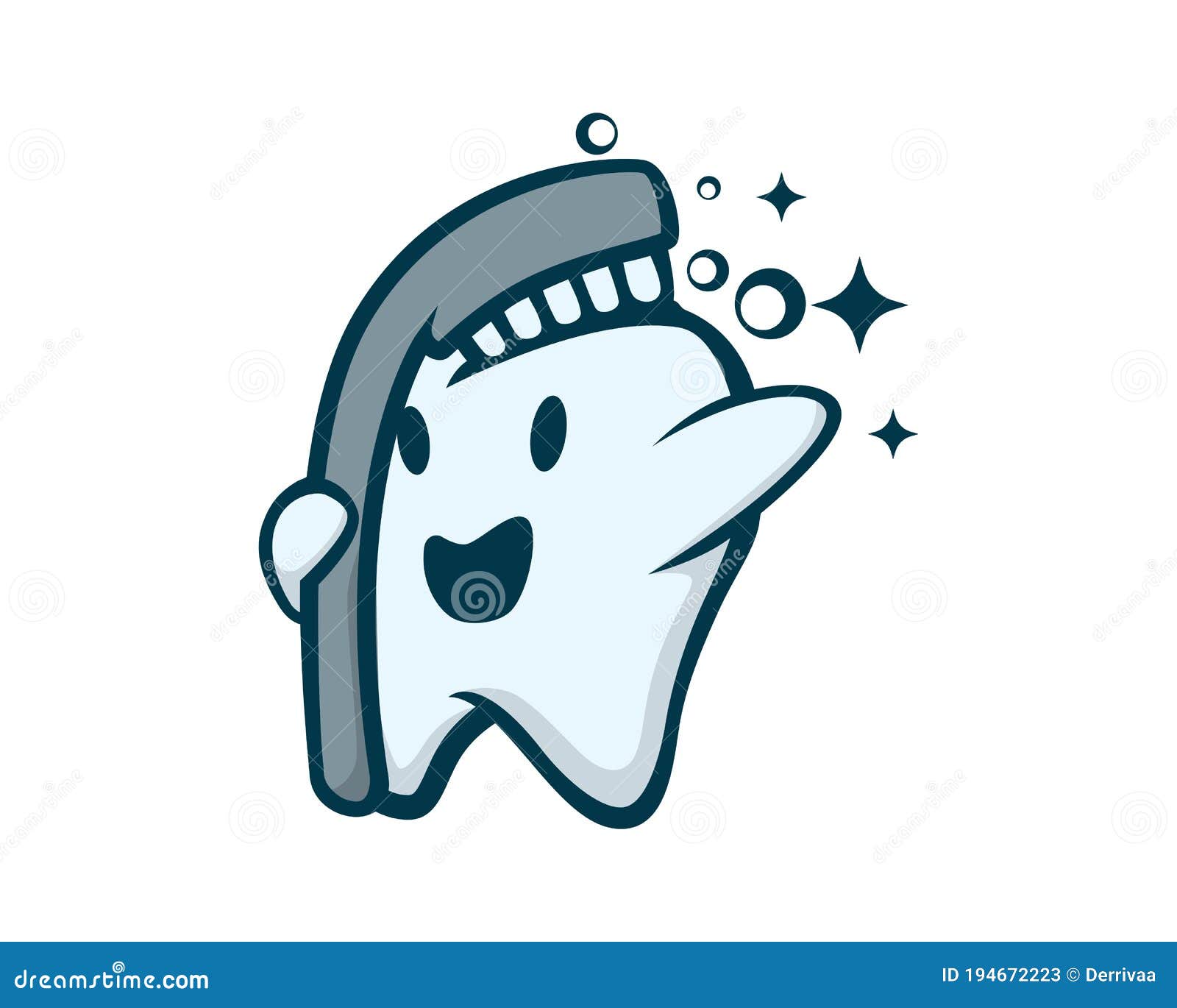 Cute Tooth Mascot with Toothbrush Illustration Stock Vector ...