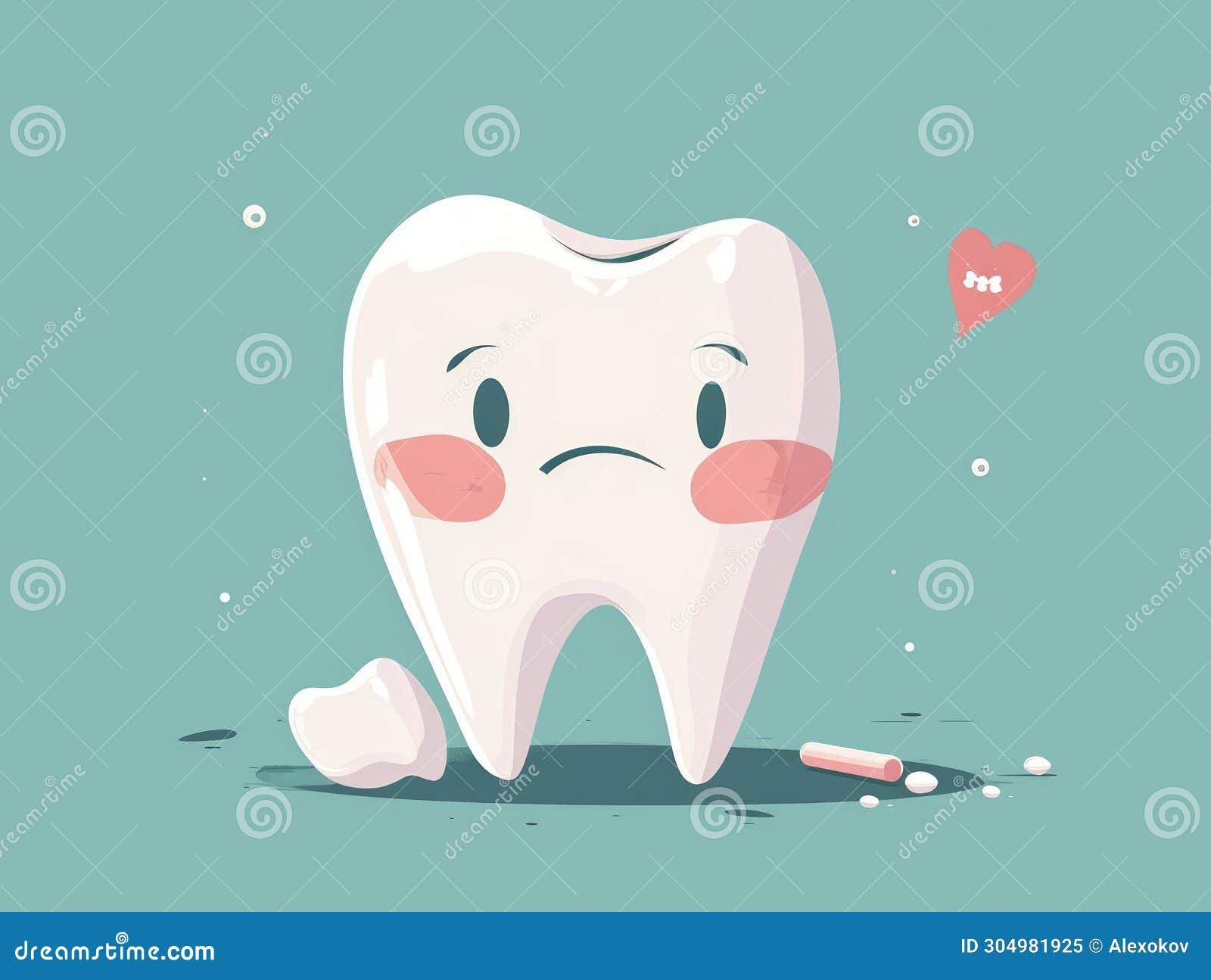 Cute Tooth With Toothache. Illustration In Cartoon Style. Generative AI ...