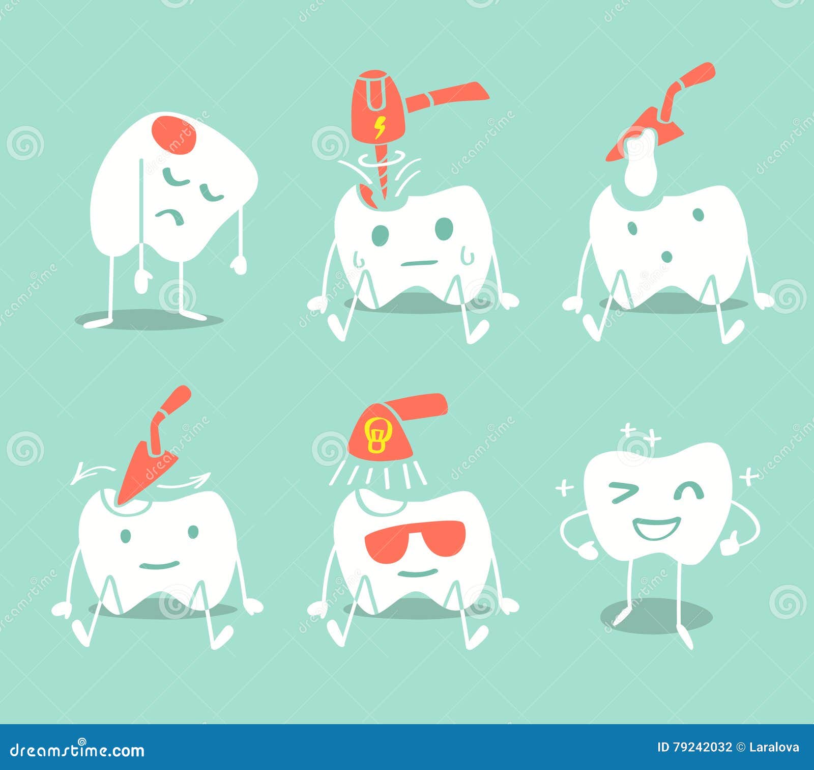 Tooth Treatment Symbol Puzzle Cartoon Vector | CartoonDealer.com #41126841