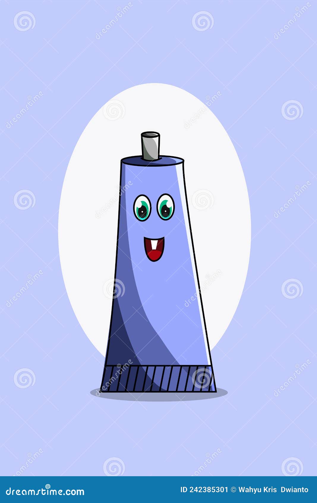 Cute Blue Tooth Paste Cartoon Illustration Stock Vector - Illustration ...