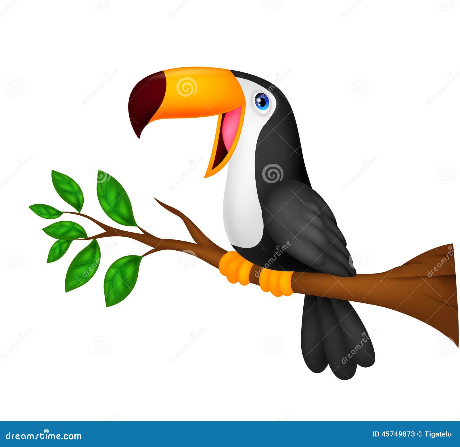 Cute toucan bird cartoon stock vector. Illustration of comic - 45749873