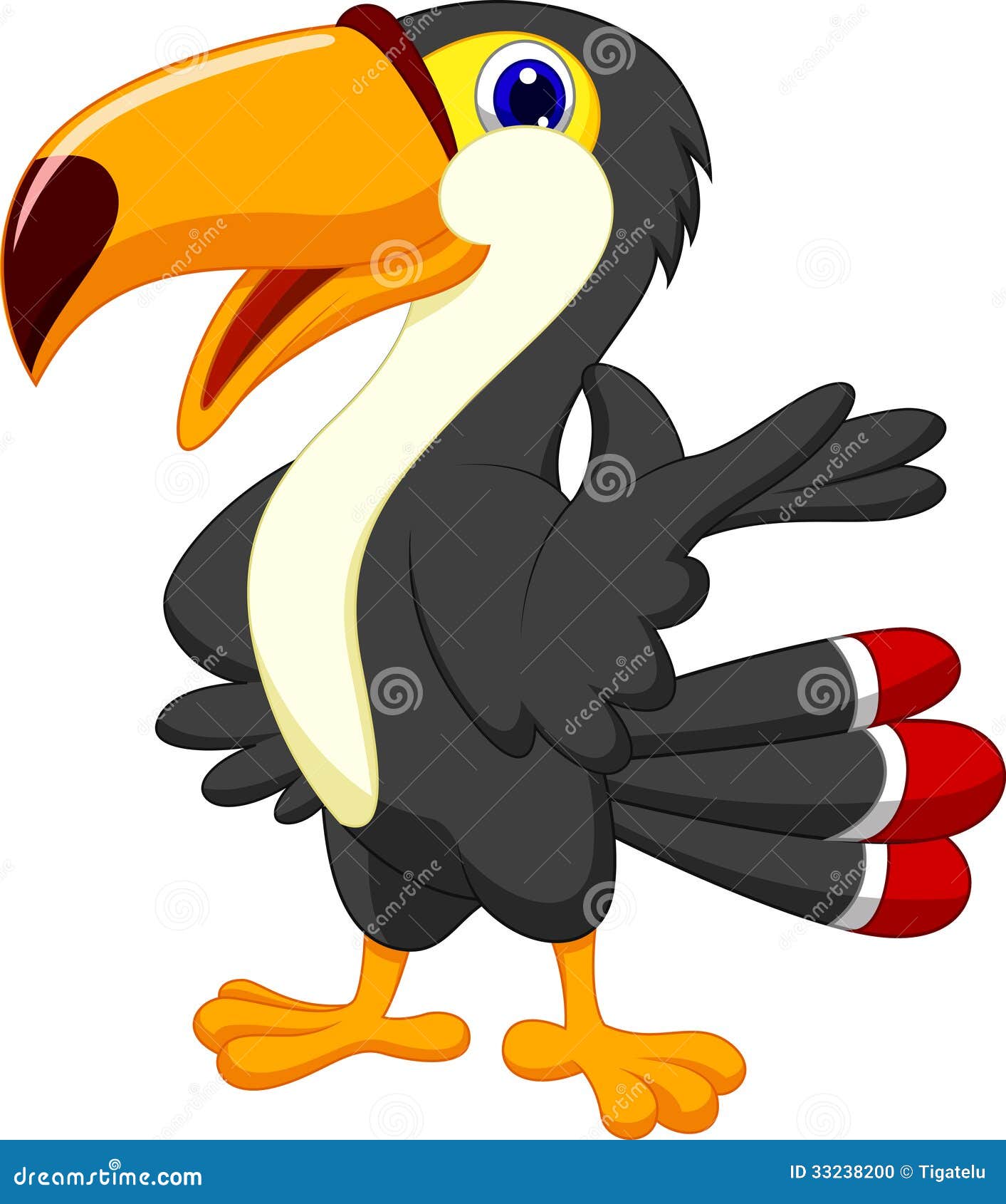 Cute Toucan Cartoon Presenting Stock Vector - Illustration of beautiful ...