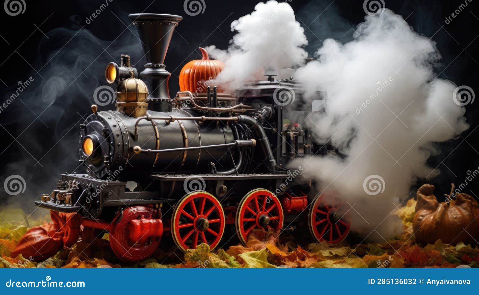 A Toy Train with Smoke Coming Out of it. Stock Illustration ...