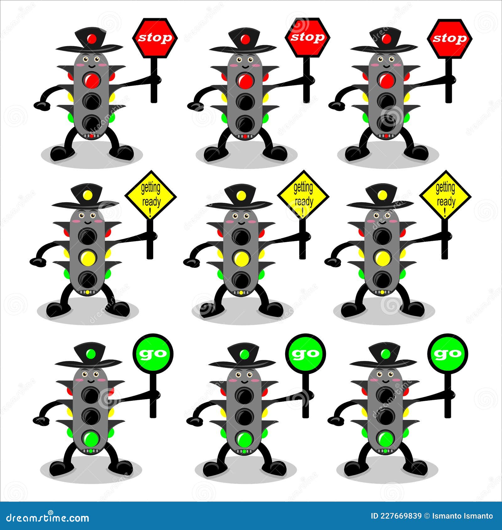 Set Of Cute Traffic Light Mascot Royalty-Free Cartoon | CartoonDealer ... Set Of Cute Traffic Light Mascot Royalty-Free Cartoon | CartoonDealer ...