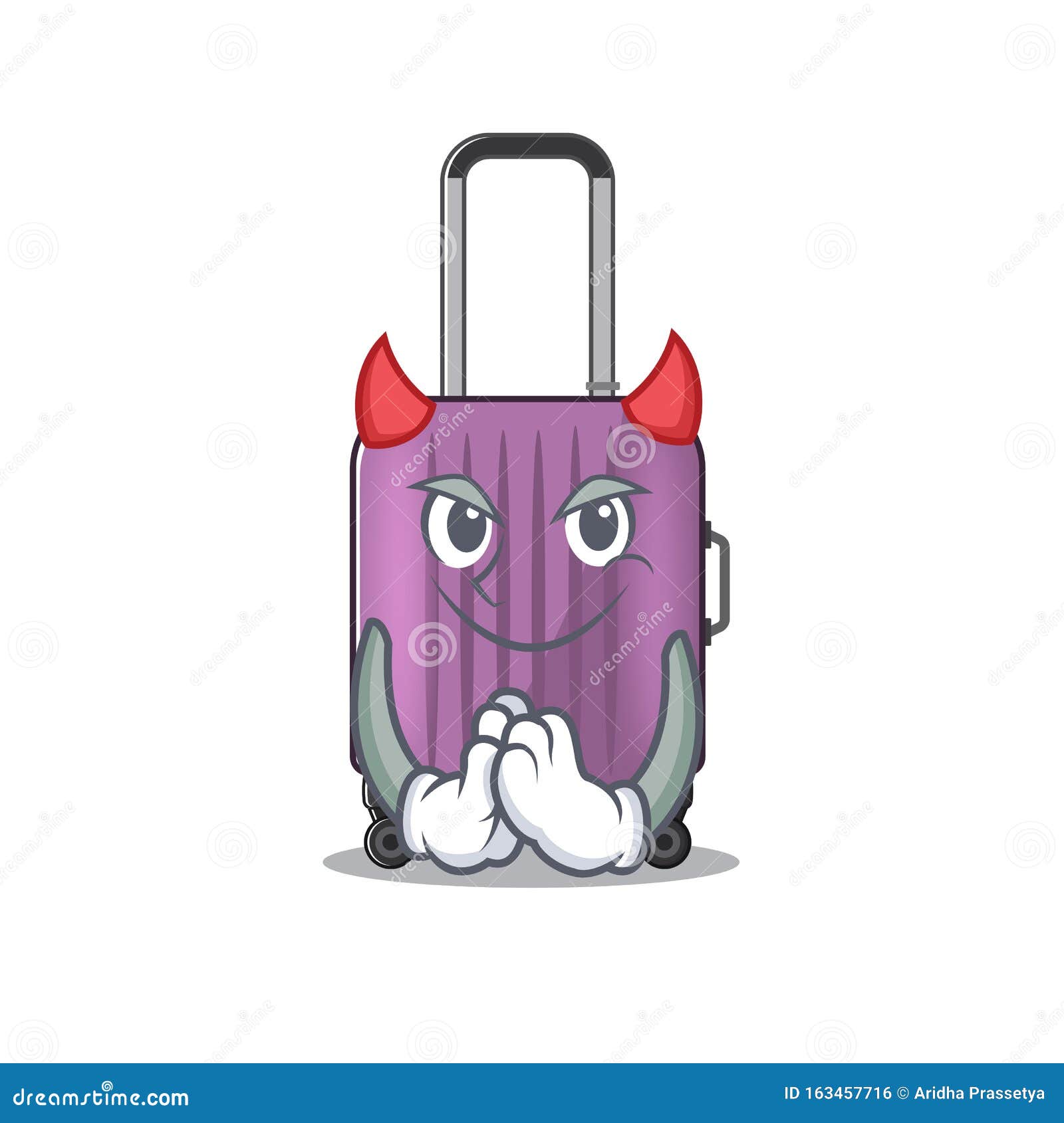 Cute Travel Suitcase the Devil Mascot Shape Stock Vector - Illustration ...