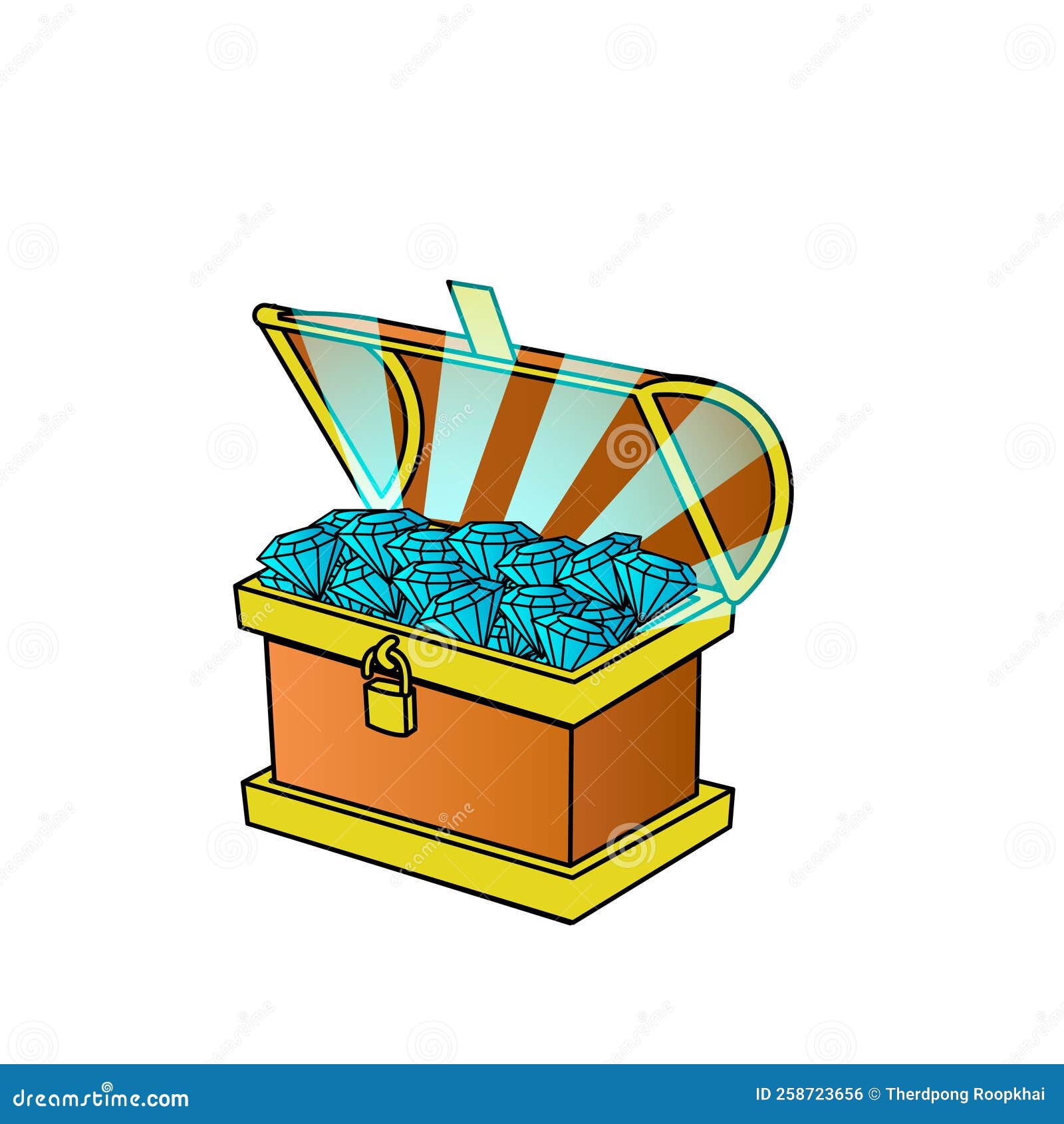 Cute of Treasure on Cartoon Version Stock Vector - Illustration of ...