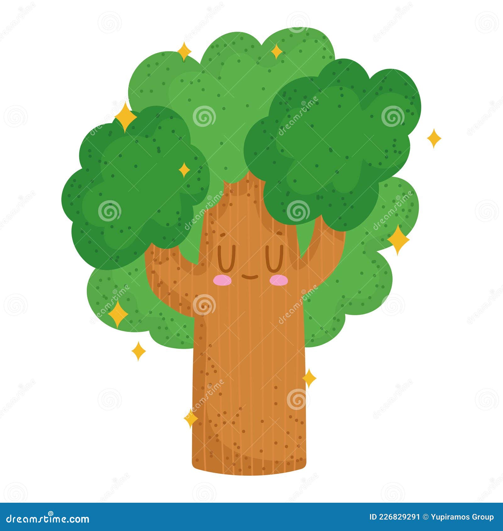 Cute tree cartoon stock vector. Illustration of leaf - 226829291