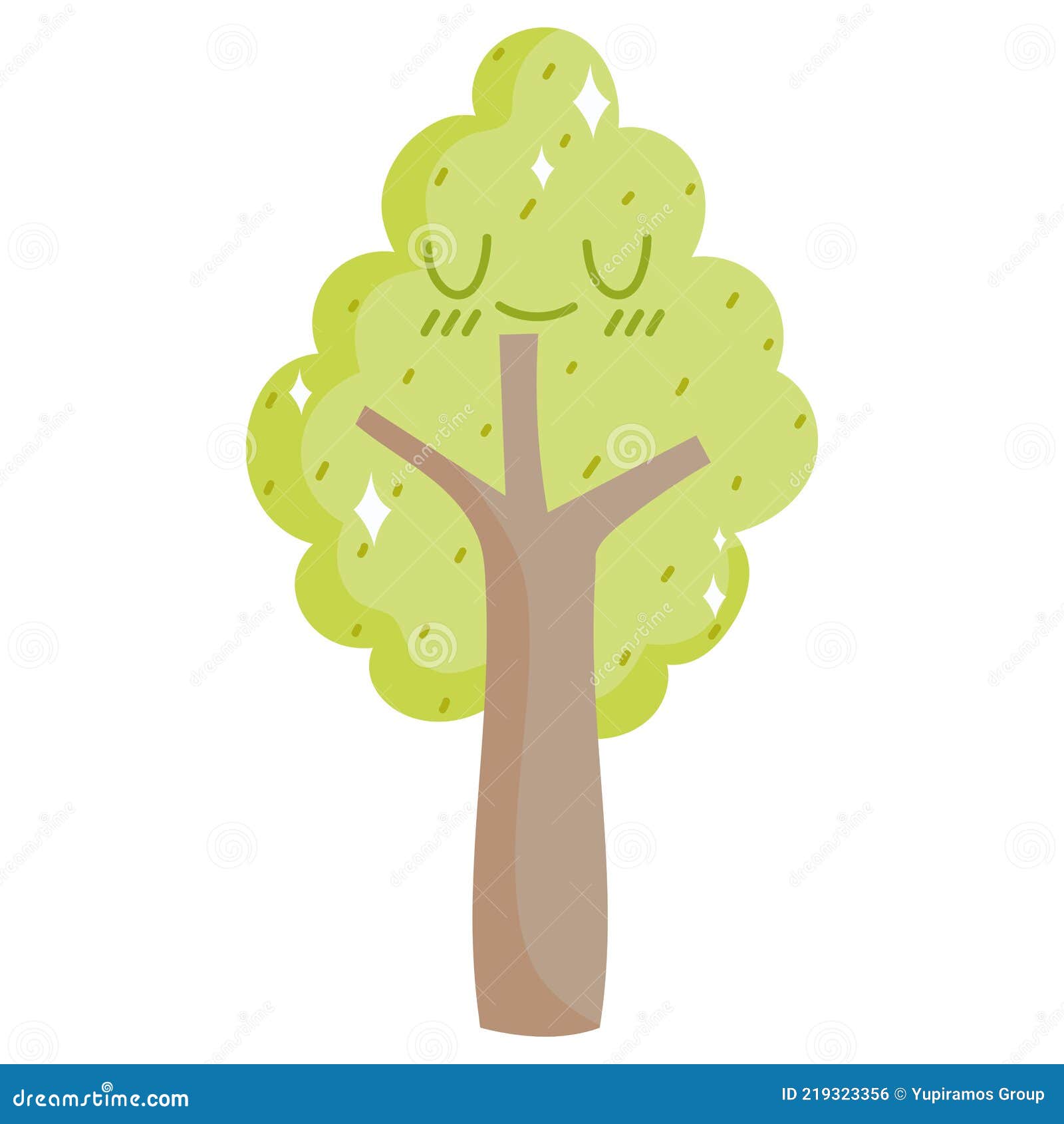Cute tree cartoon stock illustration. Illustration of wood - 219323356