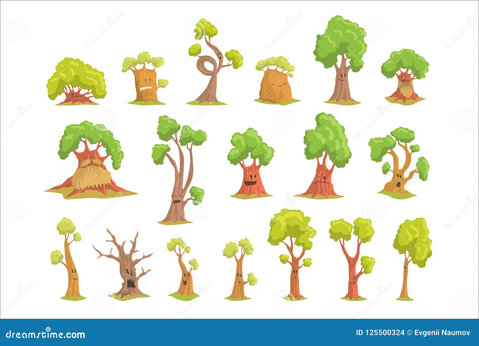 Cute Tree Branch With Green Leaves, Colorful Birdhouse And Two Yellow ...