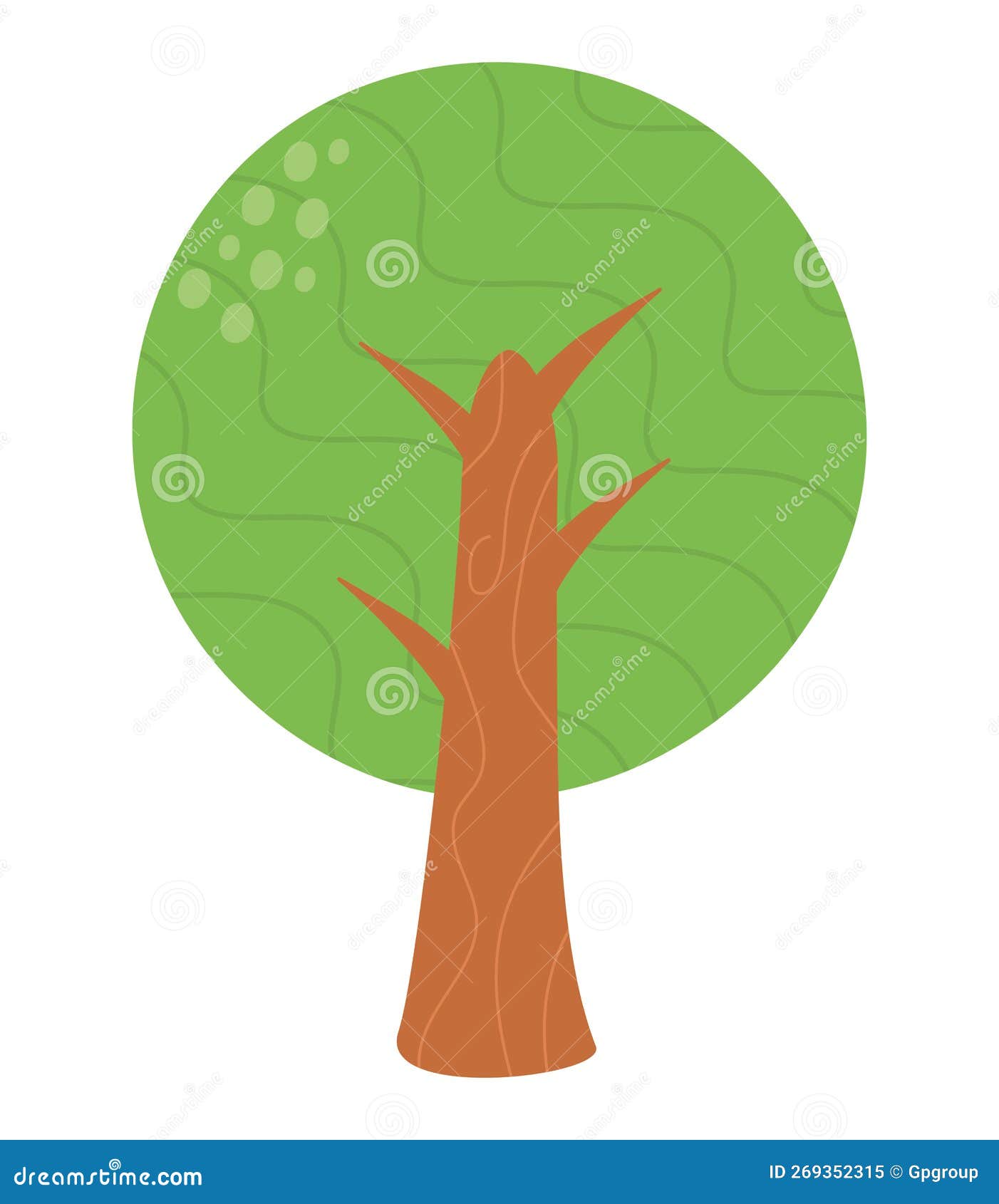Cute tree illustration stock vector. Illustration of foliage - 269352315