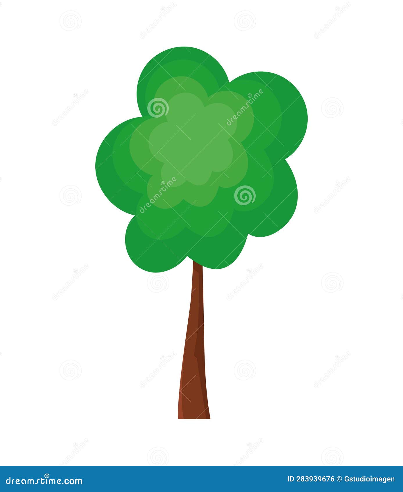 Cute tree plant forest stock vector. Illustration of green - 283939676