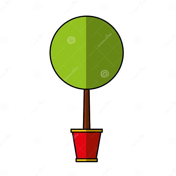 Cute tree in pot icon stock vector. Illustration of spring - 86535121
