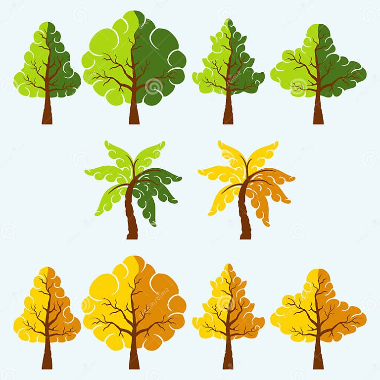 Cute tree vector stock illustration. Illustration of autumn - 161465012