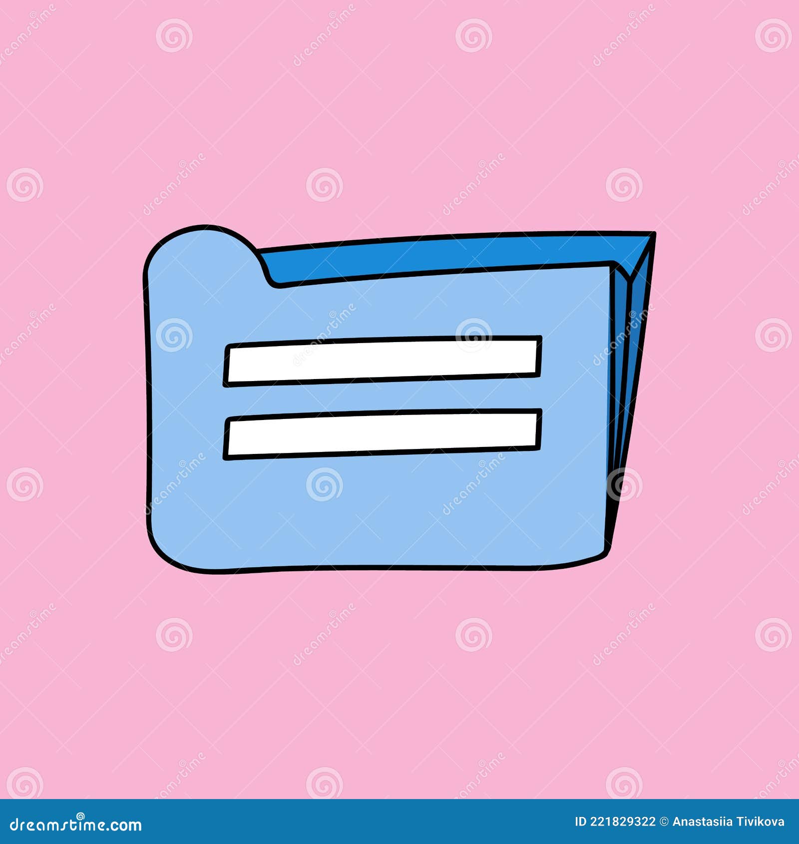 Cute and Trendy Folder in Hand Drawn Style. Vector Illustration ...