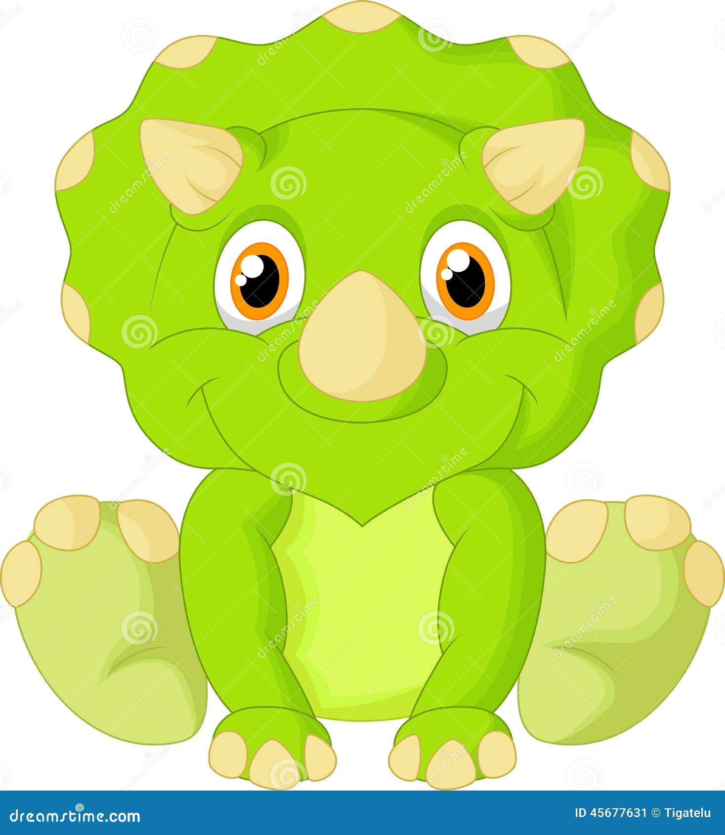 Cute triceratops cartoon stock vector. Illustration of comic - 45677631
