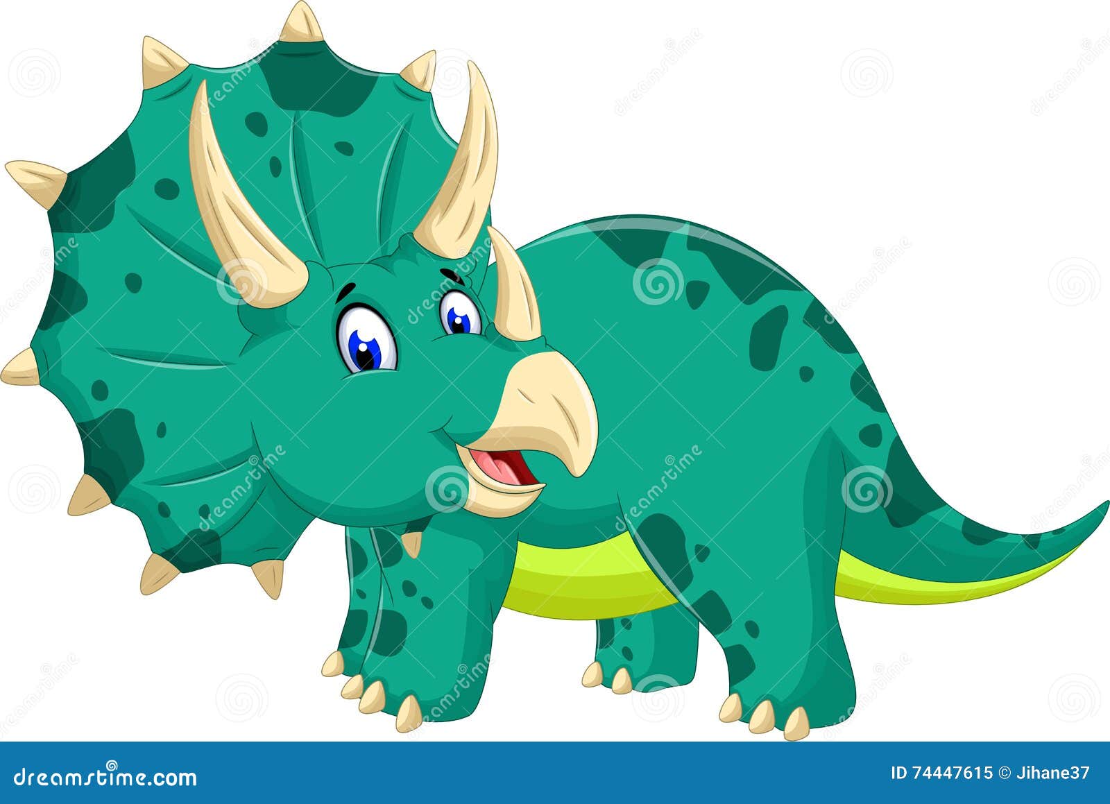 Cute Triceratops Cartoon Posing Stock Illustration - Illustration of ...