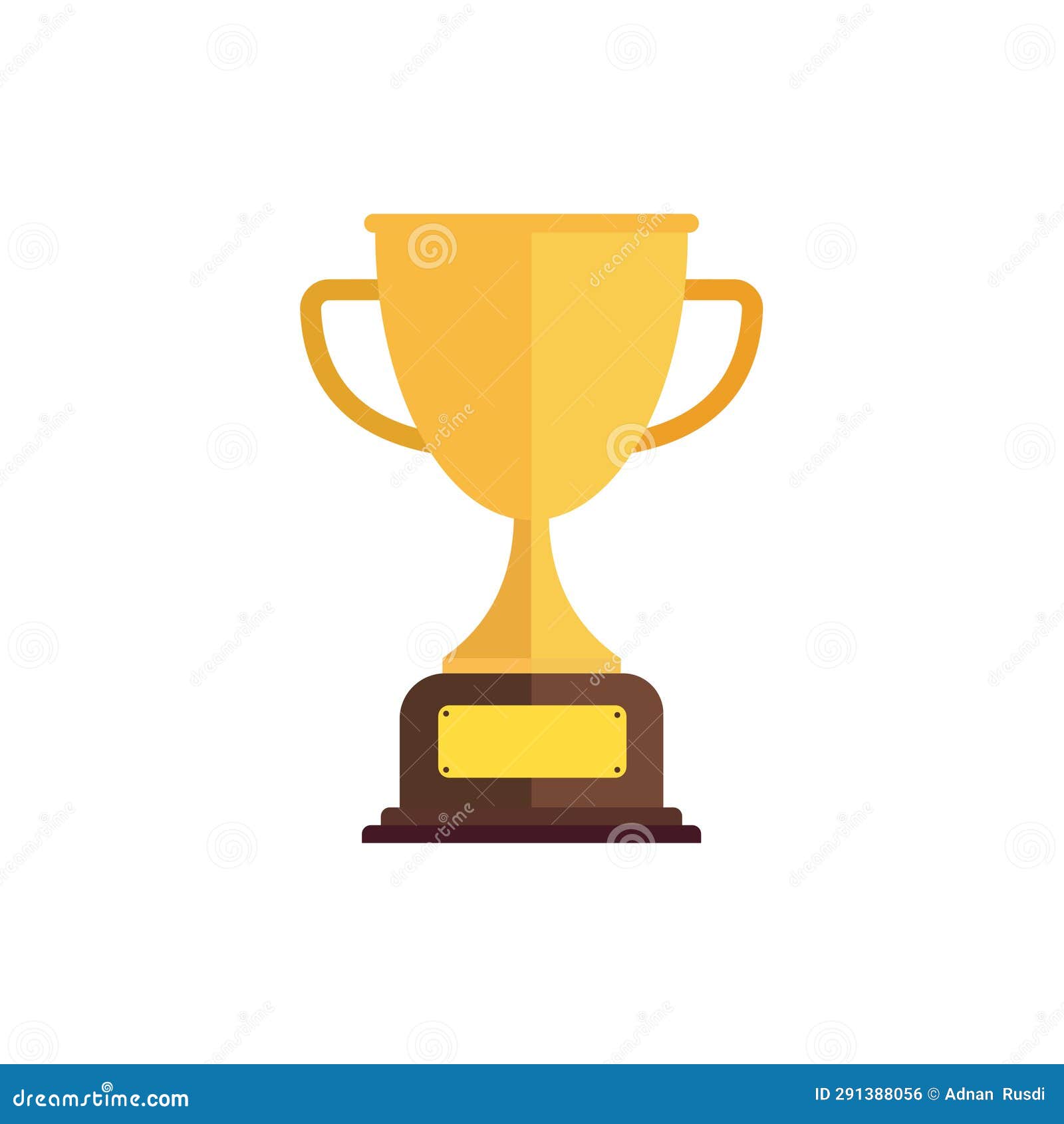 Cute Trophy Flat Design Vector Illustration Stock Illustration ...