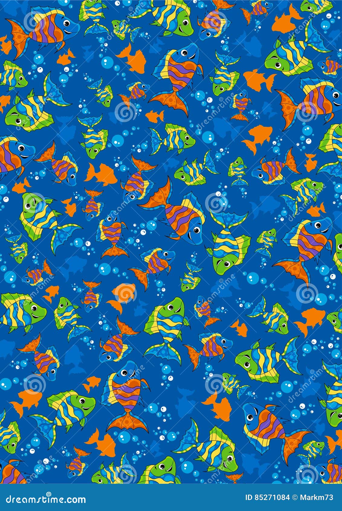 Cute Tropical Fish Pattern stock vector. Illustration of gills - 85271084