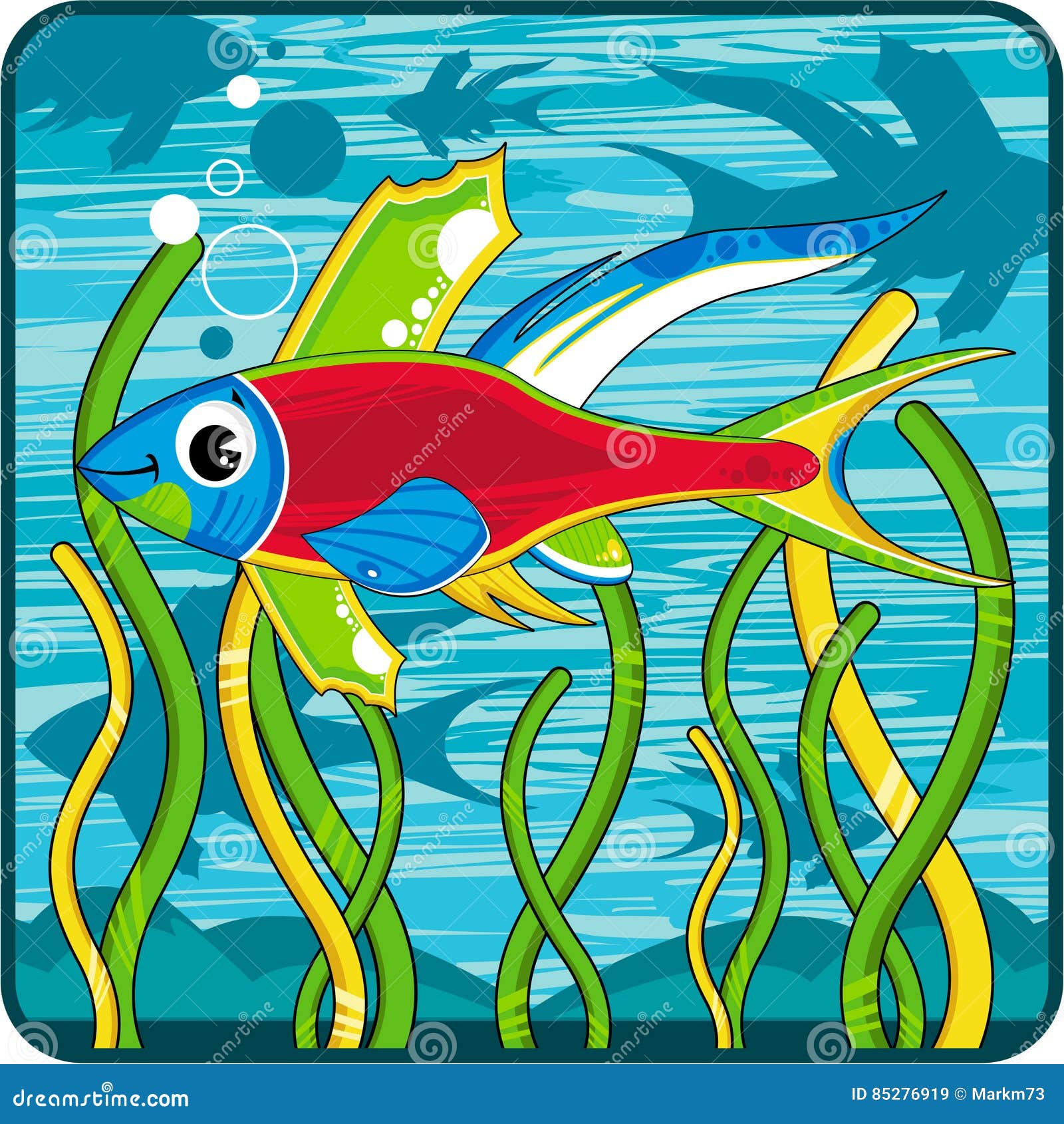 Cute Tropical Fish stock vector. Illustration of coral - 85276919