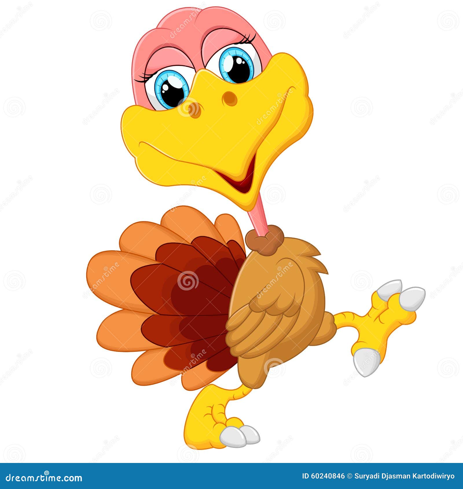 Cute turkey cartoon stock illustration. Illustration of isolated - 60240846