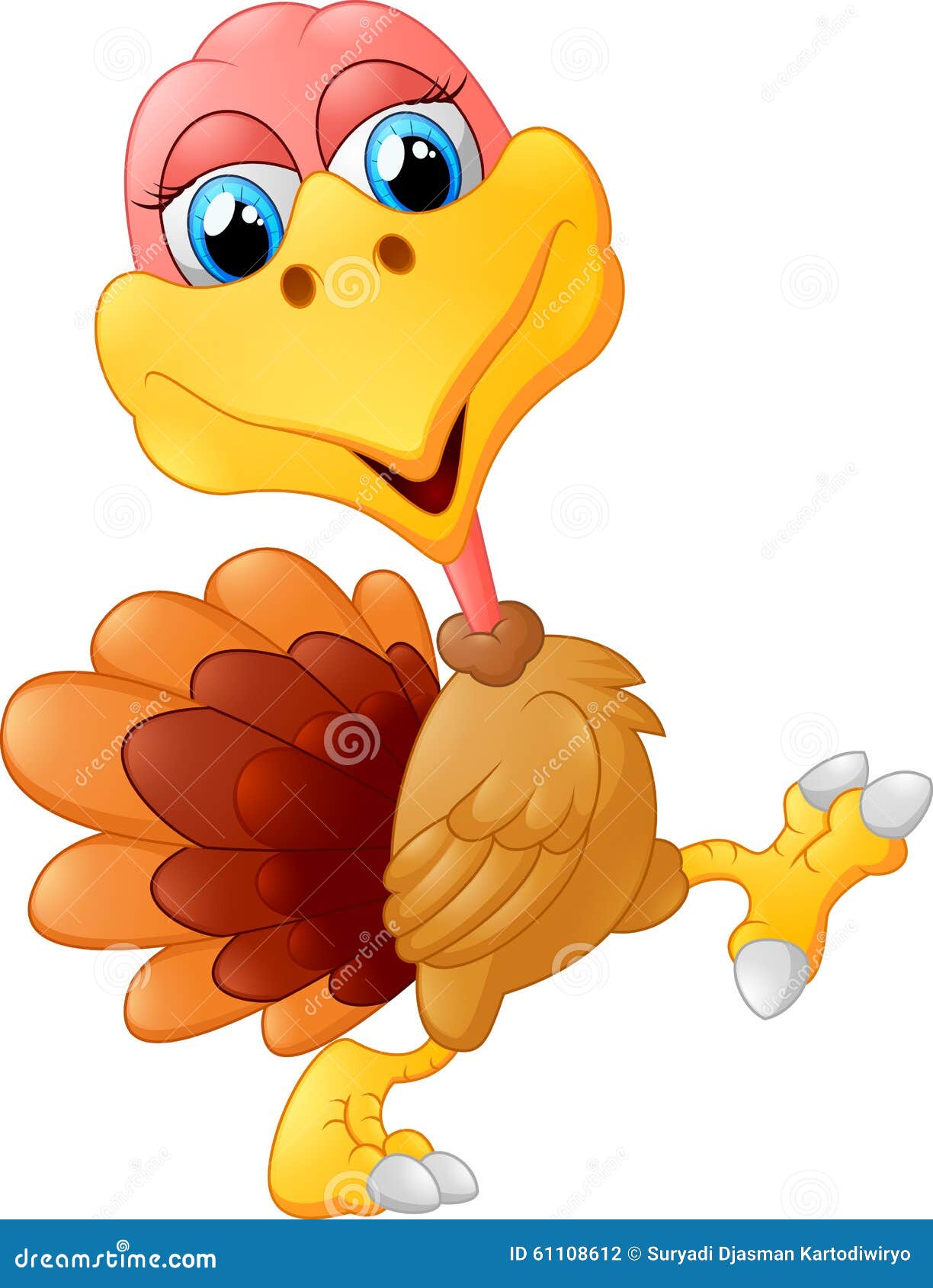 Cute turkey cartoon stock illustration. Illustration of character ...