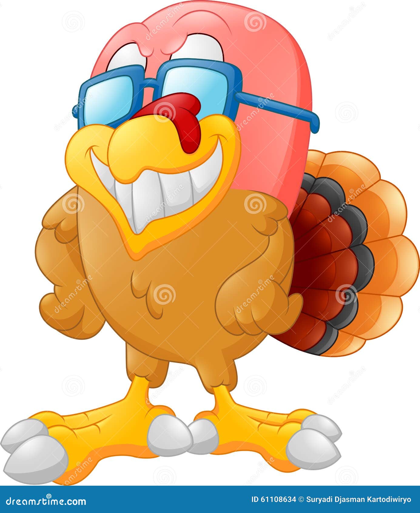 Cute turkey cartoon stock illustration. Illustration of isolated - 61108634