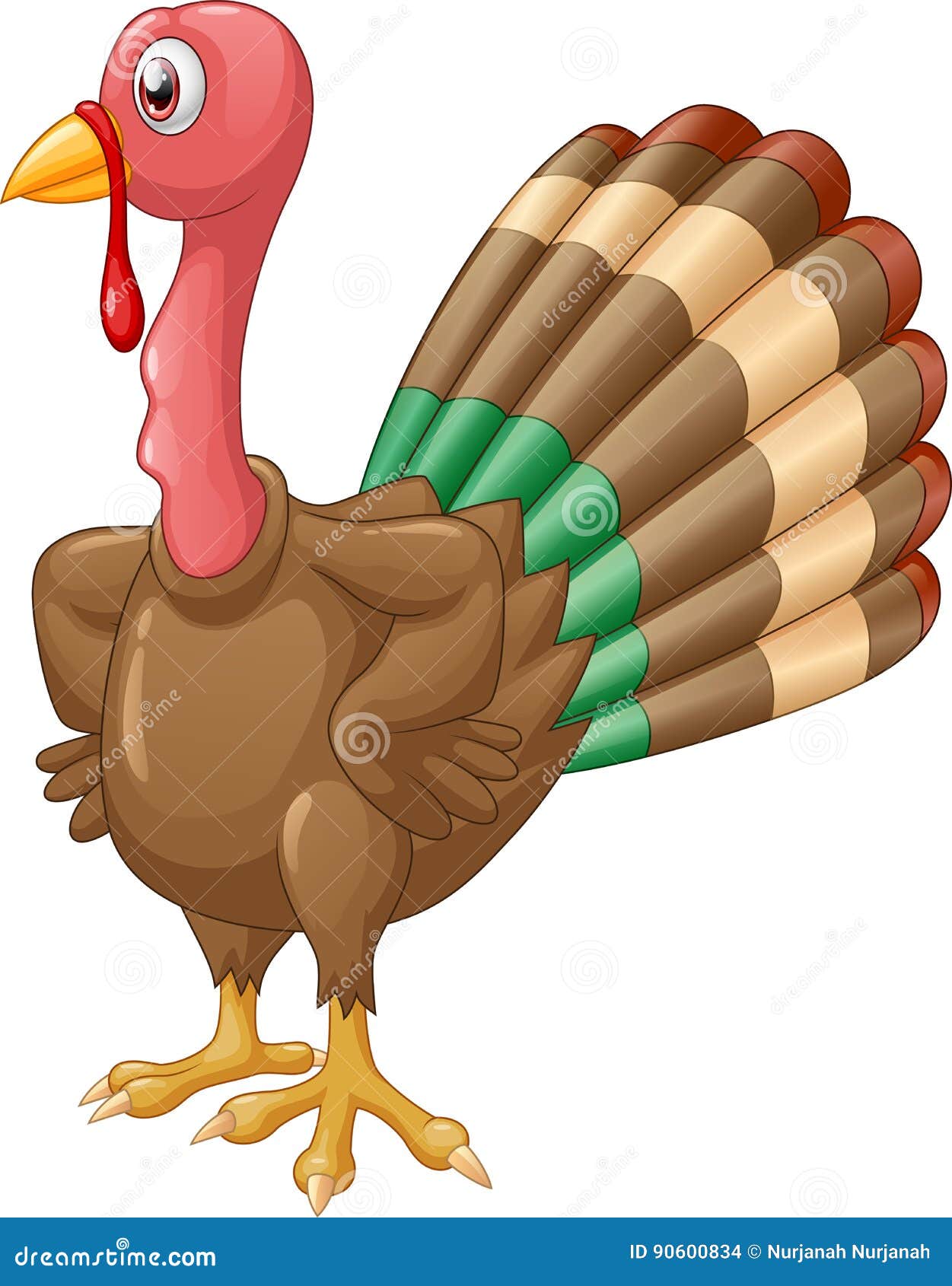 Cute turkey cartoon stock vector. Illustration of drawing - 90600834