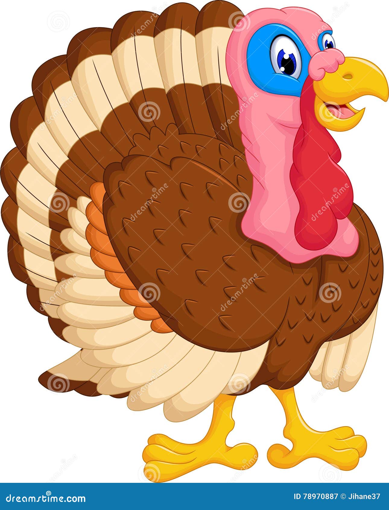 Cute turkey cartoon posing stock illustration. Illustration of humor ...