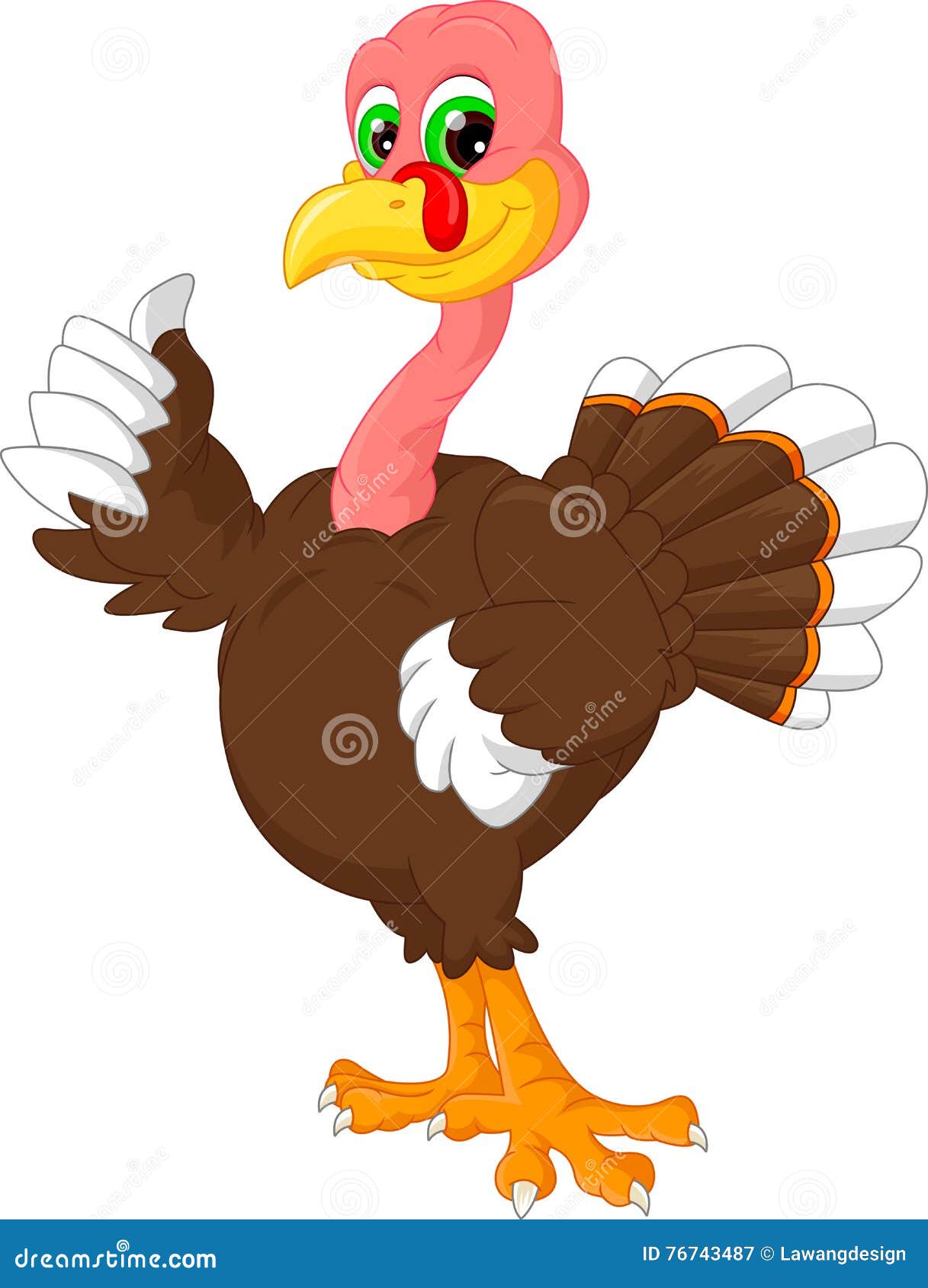 Cute turkey cartoon stock vector. Illustration of fowl - 76743487