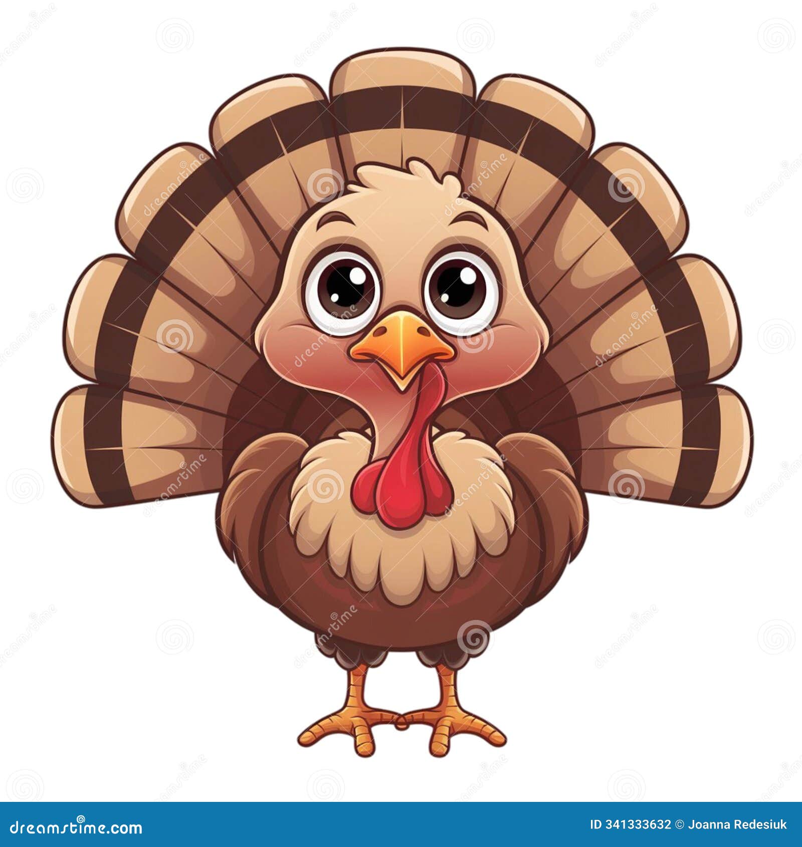 A Cute Turkey with Large, Expressive Eyes Stock Illustration ...