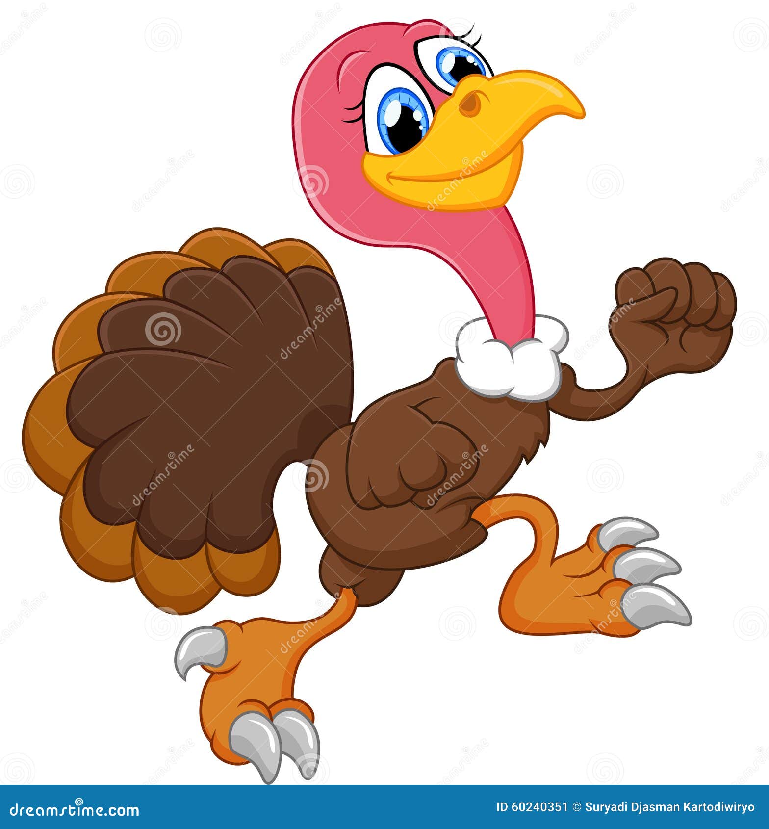 Cute turkey running stock illustration. Illustration of clip - 60240351
